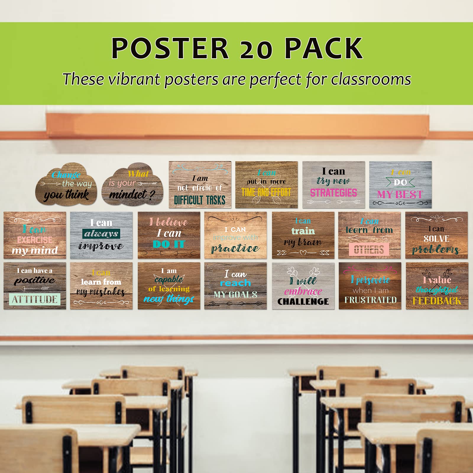 Teacher Decor AND QUOTES GROWTH MINDSET BULLETIN BOARD Motivational Posters