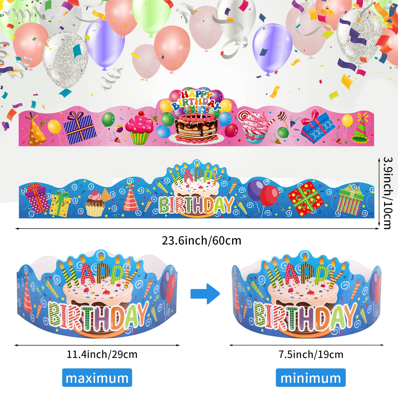 Snapklik.com : 30 Pcs Birthday Crowns For Classroom Party Hats Birthday ...