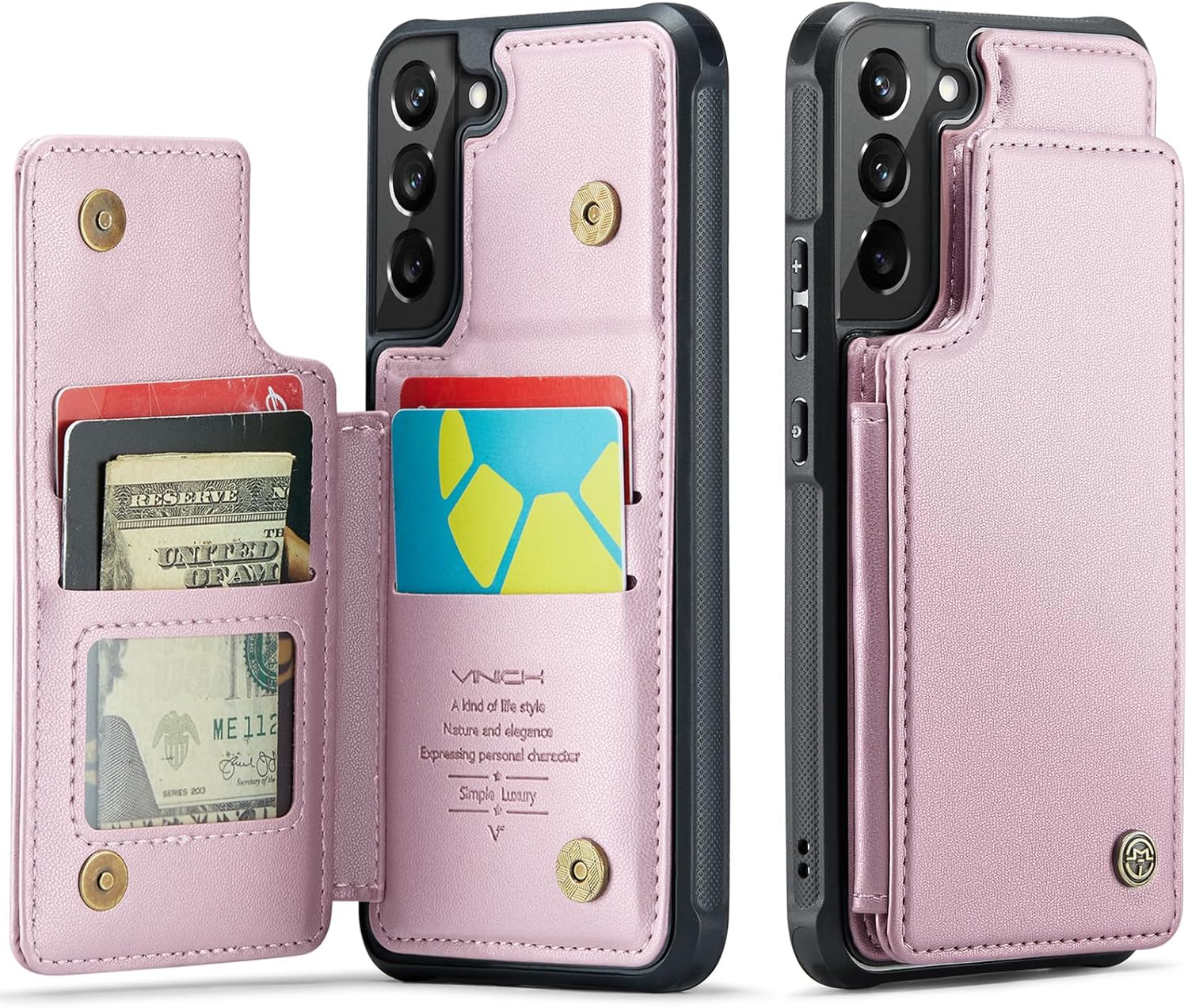 Amazon.com: Vinich for Samsung Galaxy S22 Wallet Case with Card Holder, RFID Blocking Credit ...