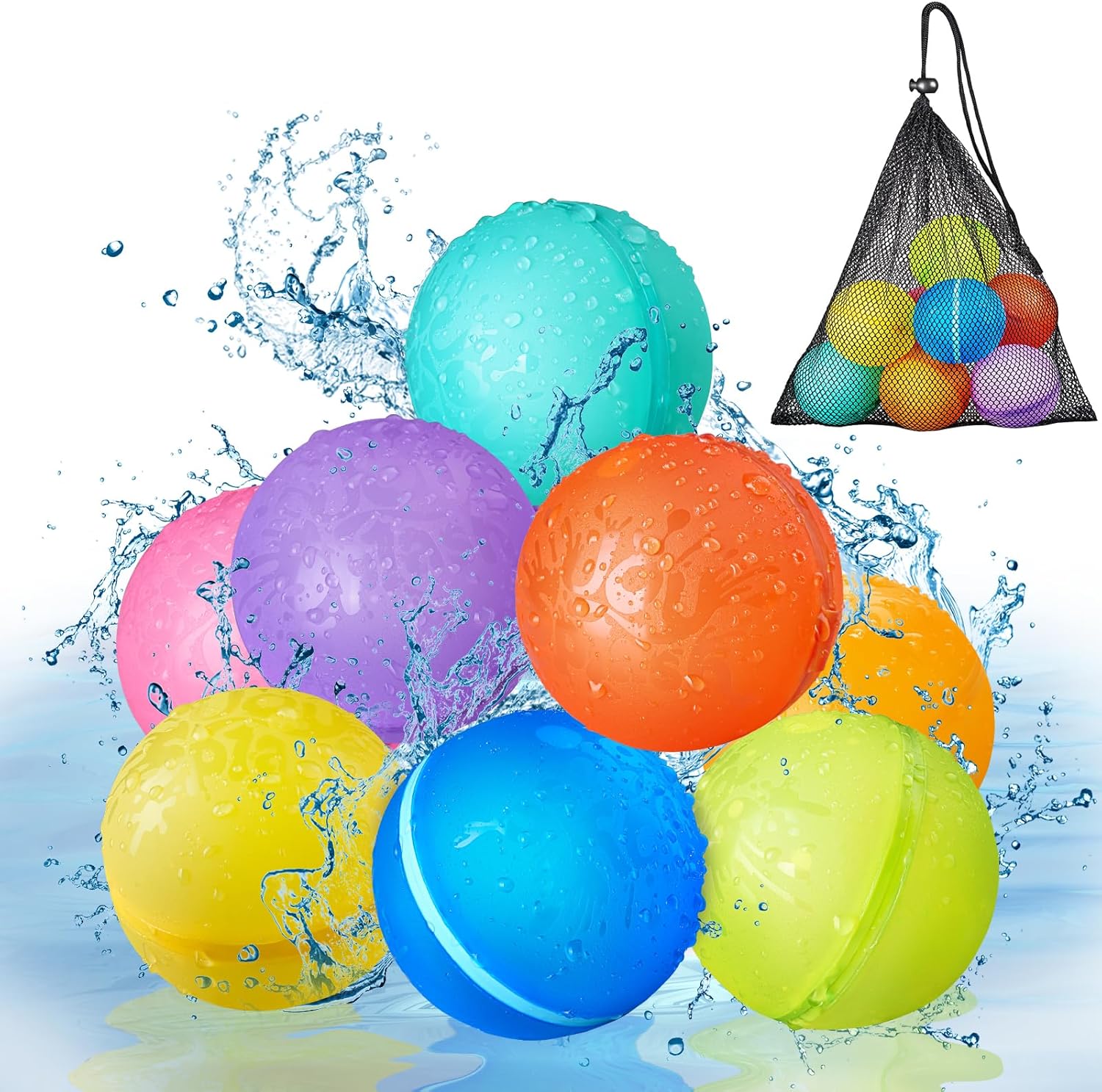 Amazon.com: Reusable Water Balloons, 2024 Upgrade Non-Removable ...
