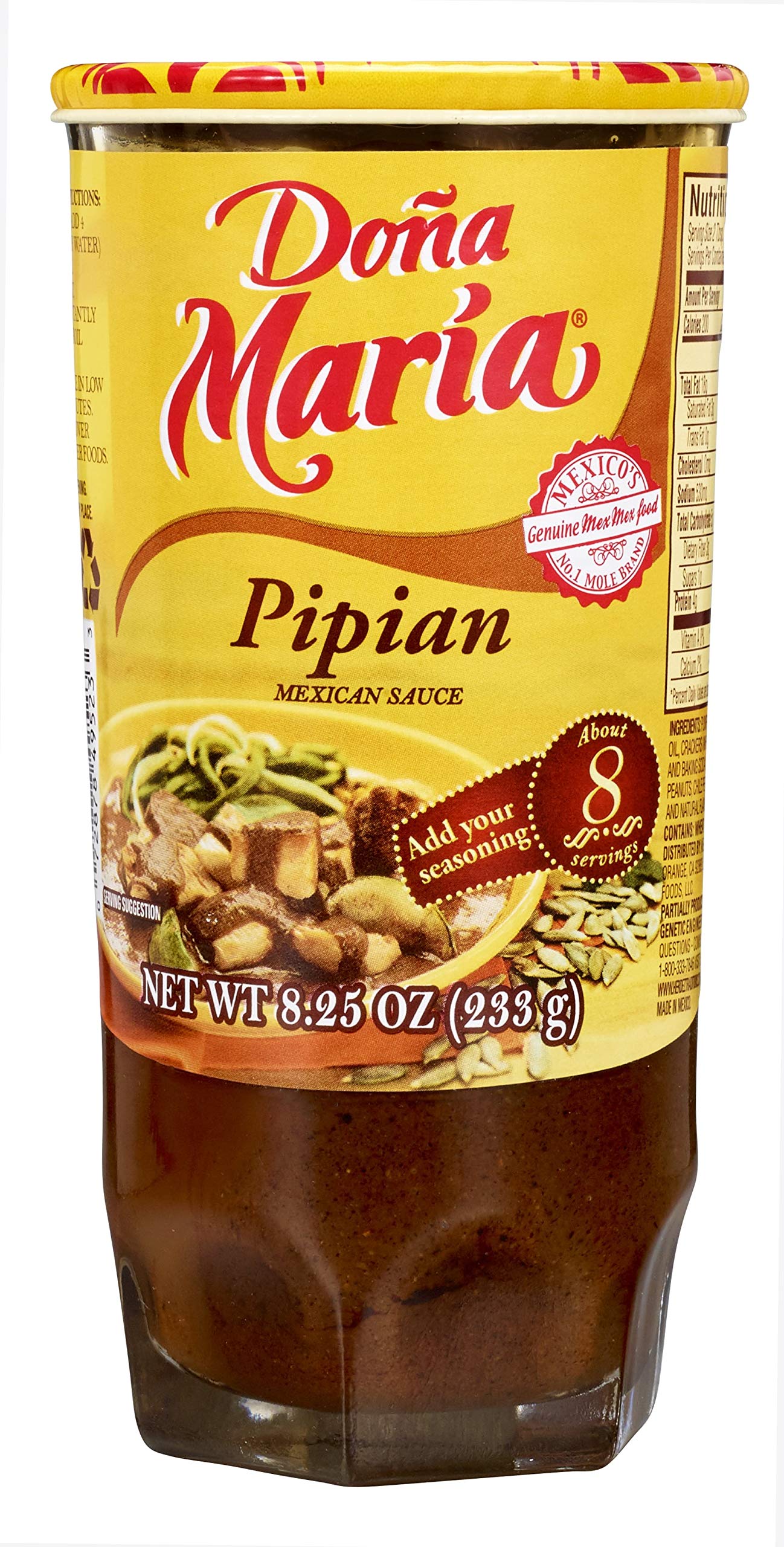 Amazon.com: DONA MARIA Mole Pipian, 8.25 onzas (paquete de 12) : Comida ...