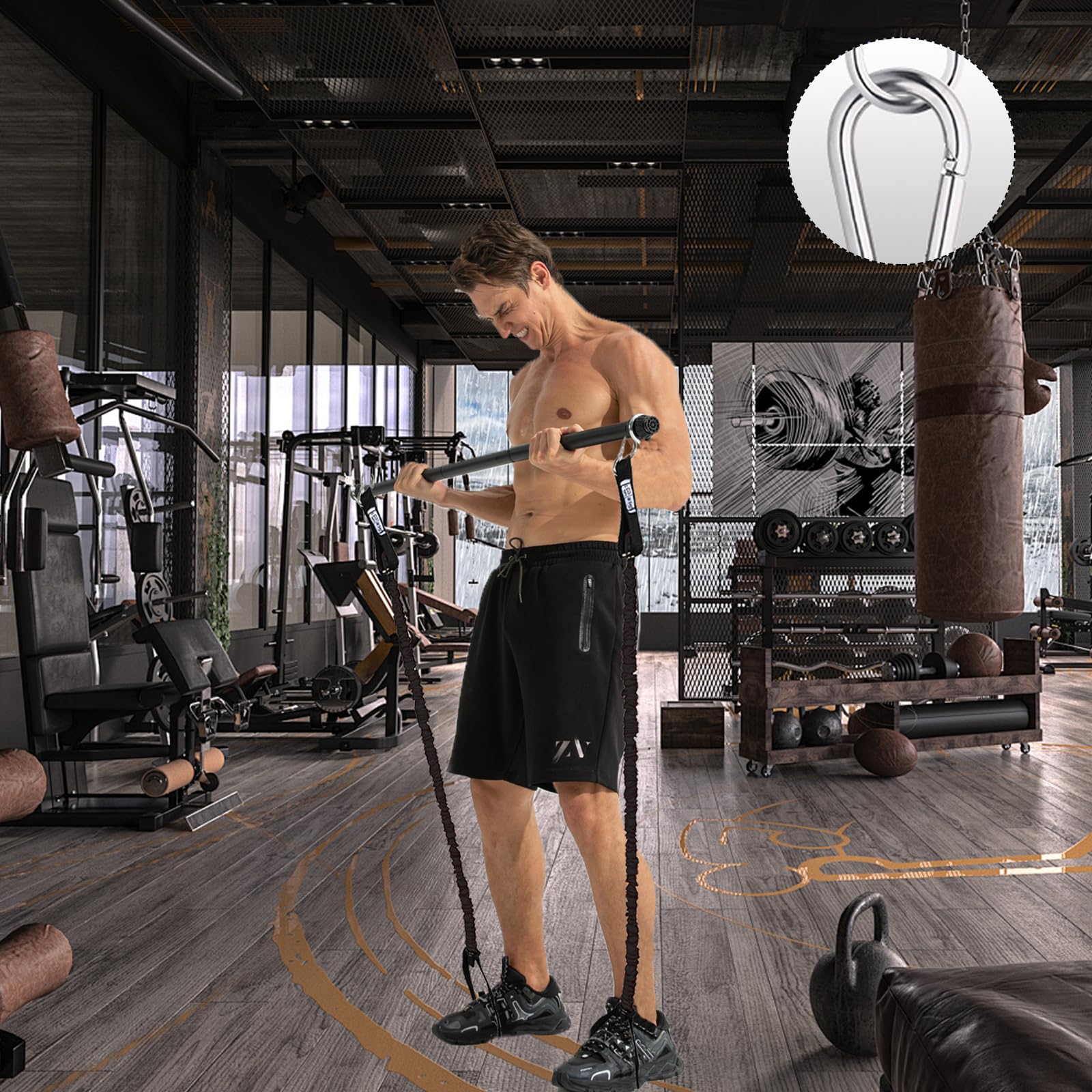 Snapklik.com : Resistance Band Bar, Portable Pilates Bar