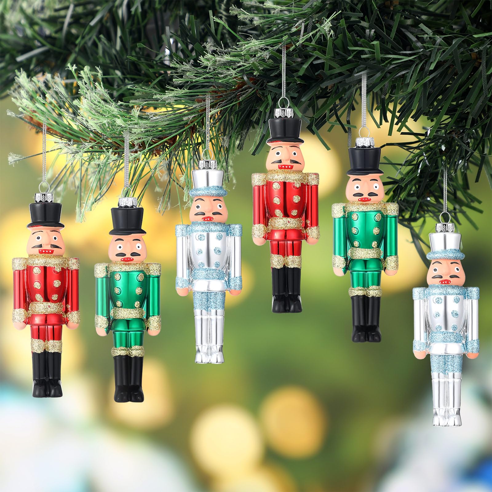 Amazon.com: Bencailor 6 Pcs Christmas Nutcracker Ornaments for ...