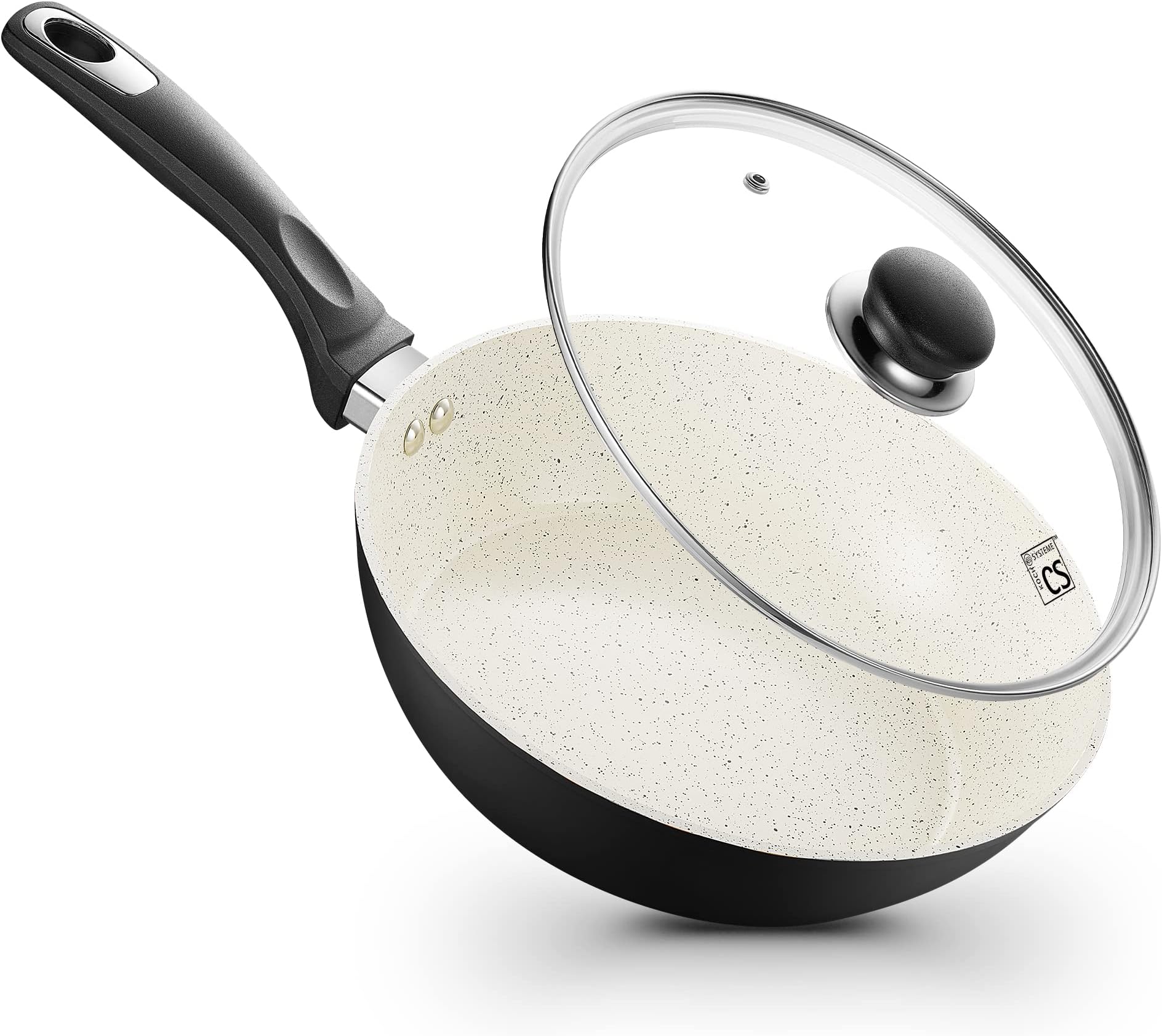 Amazon.com: KOLEX Nonstick Deep Frying Pan Skillet, 12.5 Inch Saute Pan ...