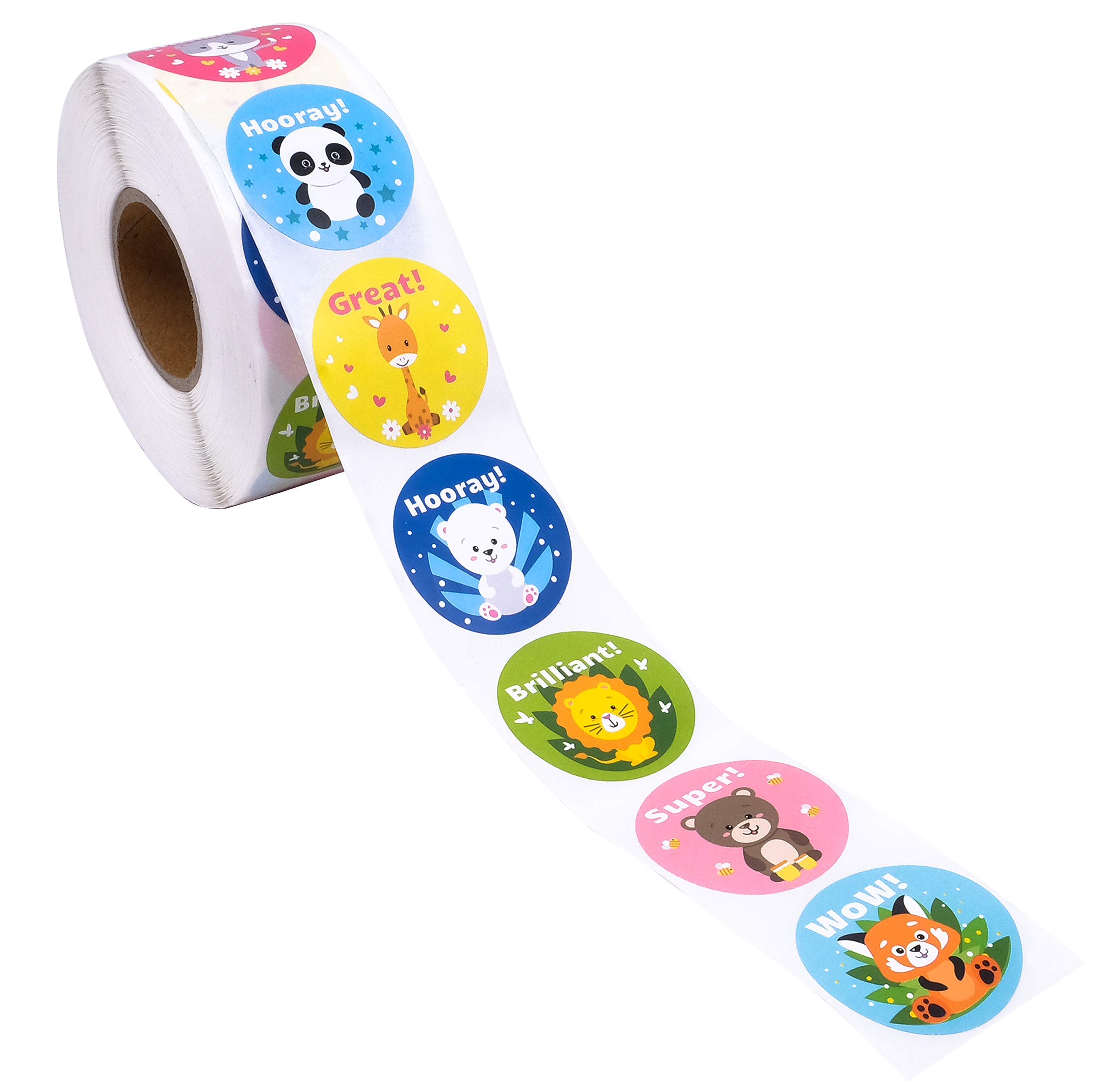 1000 Stickers for Kids in A Roll - Teacher Reward Stickers 1.5 Inch ...