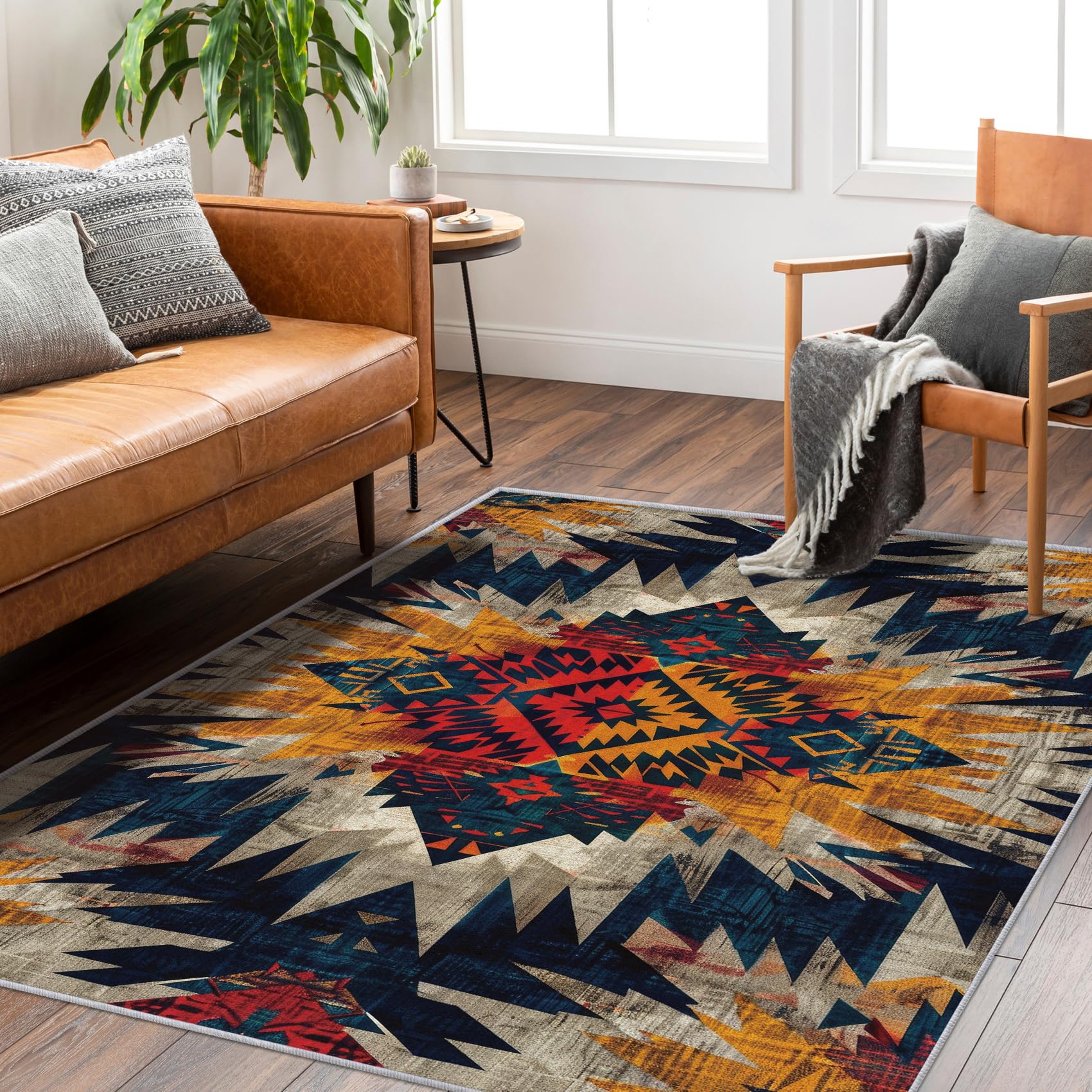 Amazon.com: Tzvjxln Southwestern Rugs for Bedroom - Washable Aztec Rugs ...
