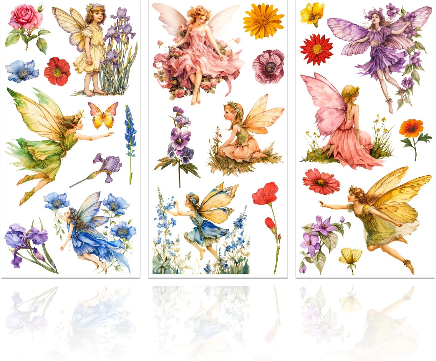 Amazon.com: GLOBLELAND 3 Sheets Fairy and Flower Rub on Transfers for ...