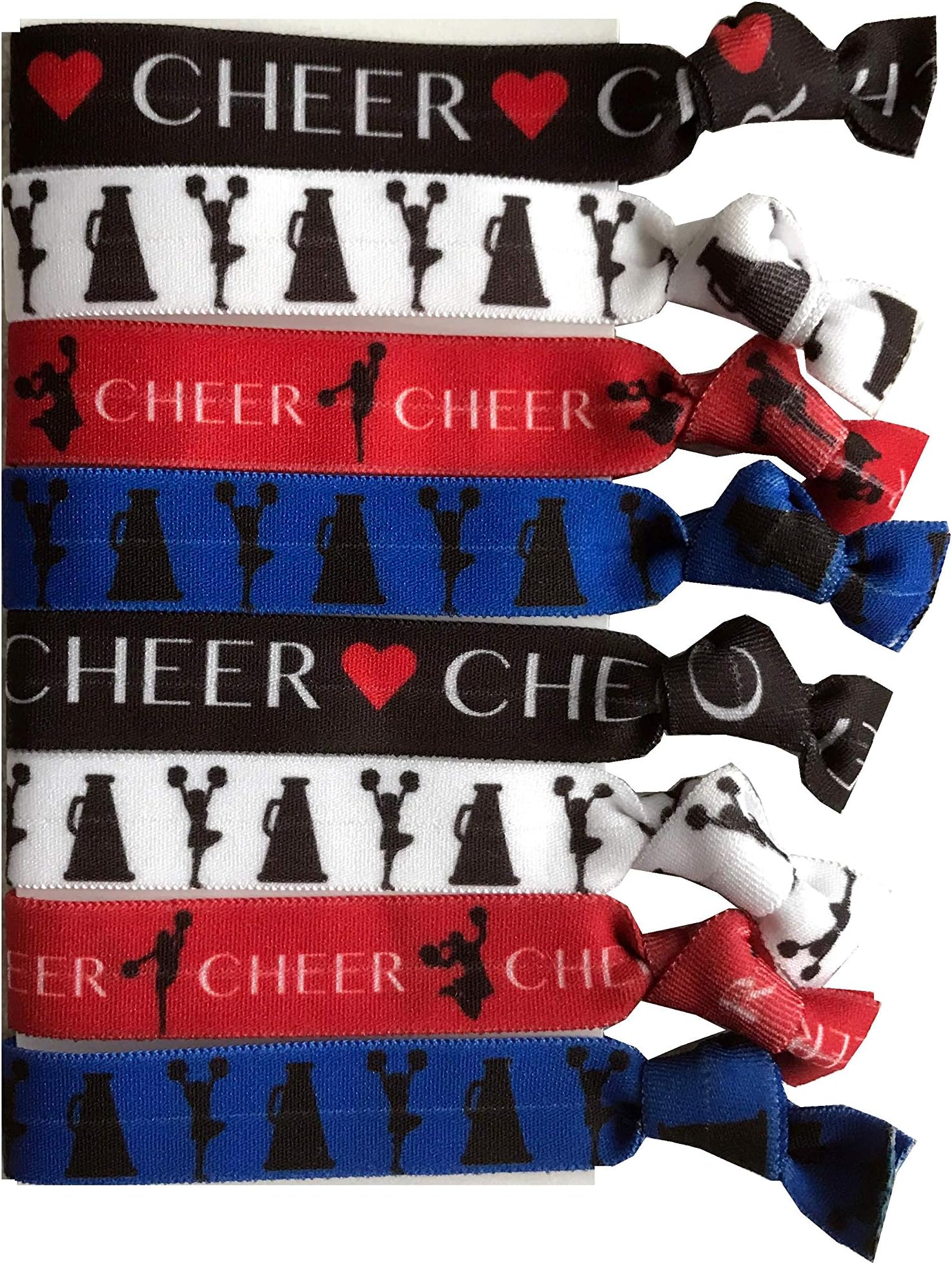 Amazon.com : Sportybella Multicolored Cheer Hair Ties- Hair Accessories ...
