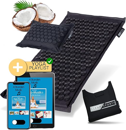 CLEAN SPORTS® Akupressurmatte - Set mit Kissen und Tasche ...