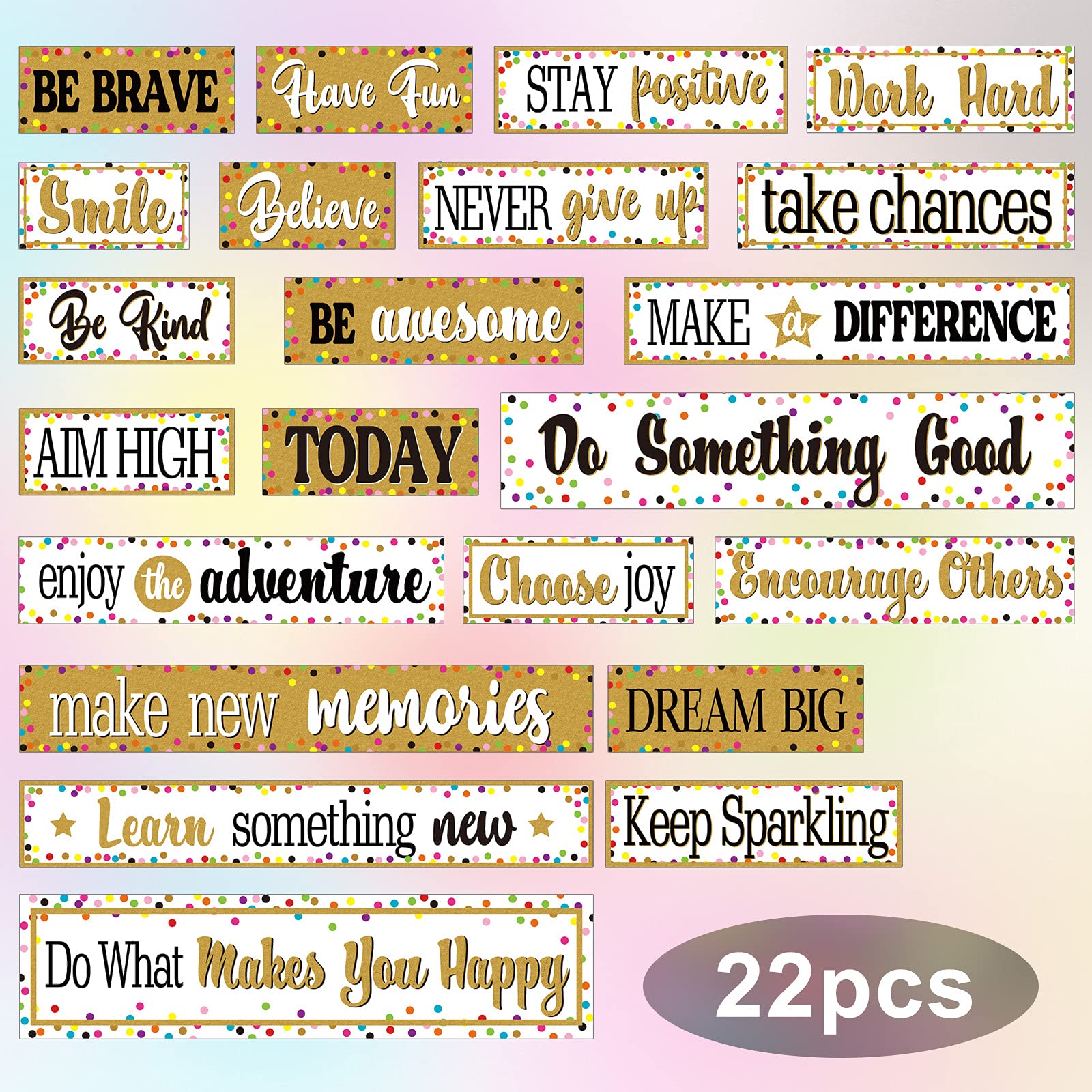22 Pieces Motivational Gallery Bulletin Board Decorations, Confetti ...