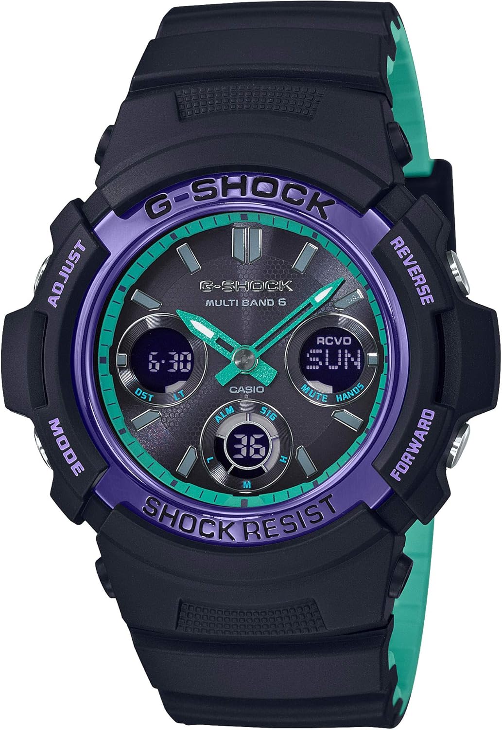G-SHOCK [Casio] Watch Gee Shockwave Solar-AWG-M100SBL-1AJF Men : Amazon ...