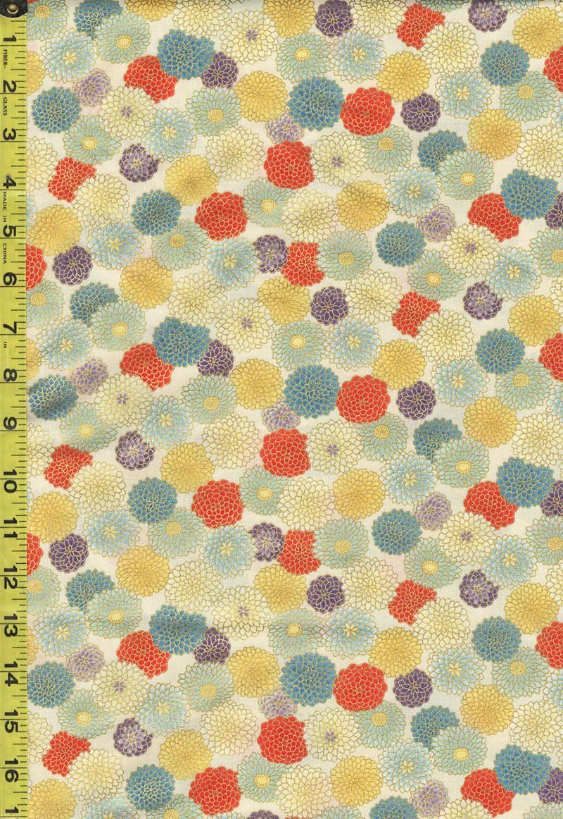 Amazon.com: Japanese Sewing, Quilting Fabric - Cosmo Compact Colorful ...