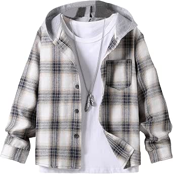 Amazon.com: OYOANGLE Boy's Colorblock Plaid Button Down Long Sleeve ...