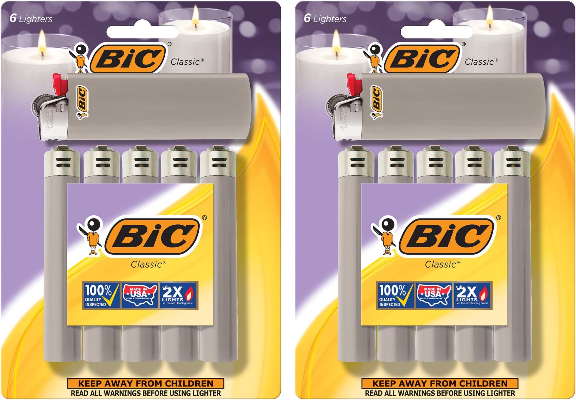 Amazon.com: BIC Ecolutions Maxi Pocket Lighter, 6-Pack of Ecofriendly ...