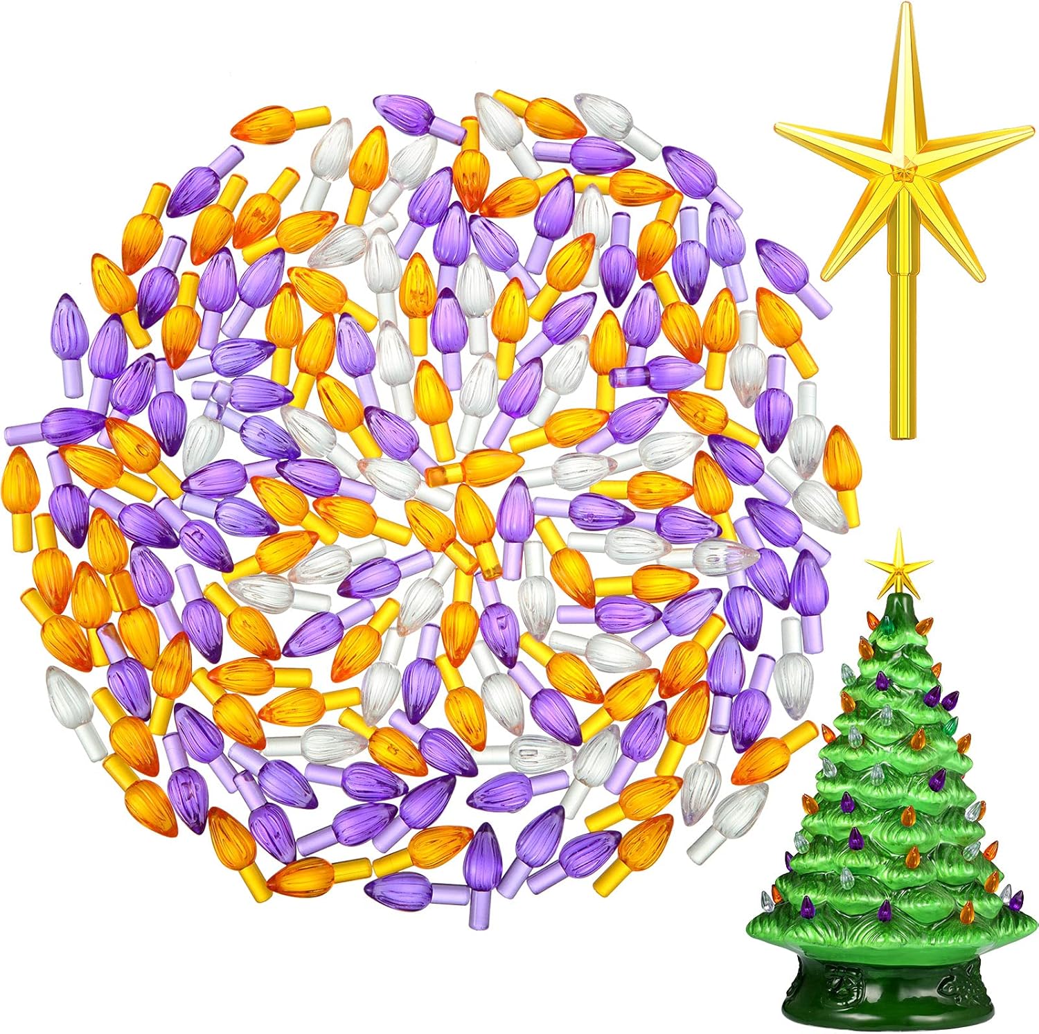 Amazon.com: 201 Pieces Ceramic Christmas Tree Lights Replacement Light ...