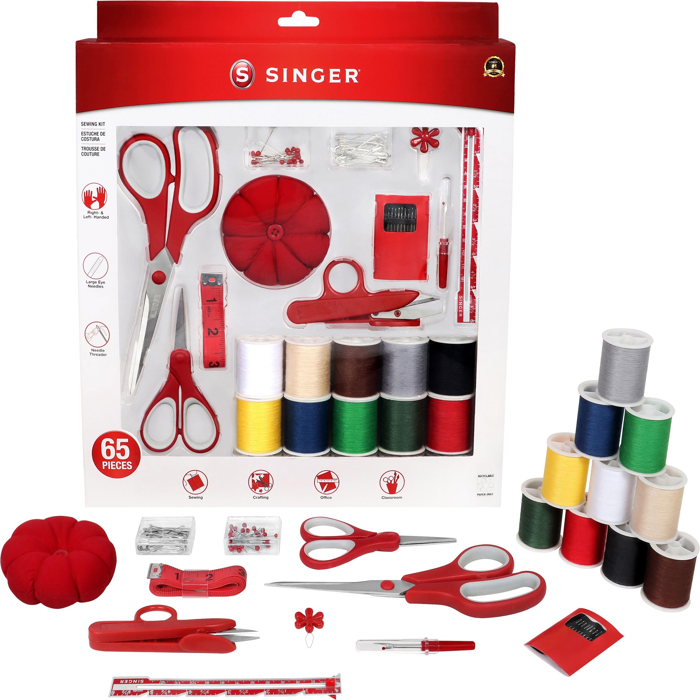 Amazon.com: SINGER Sewing Kit in Red - Complete Beginner Sewing ...