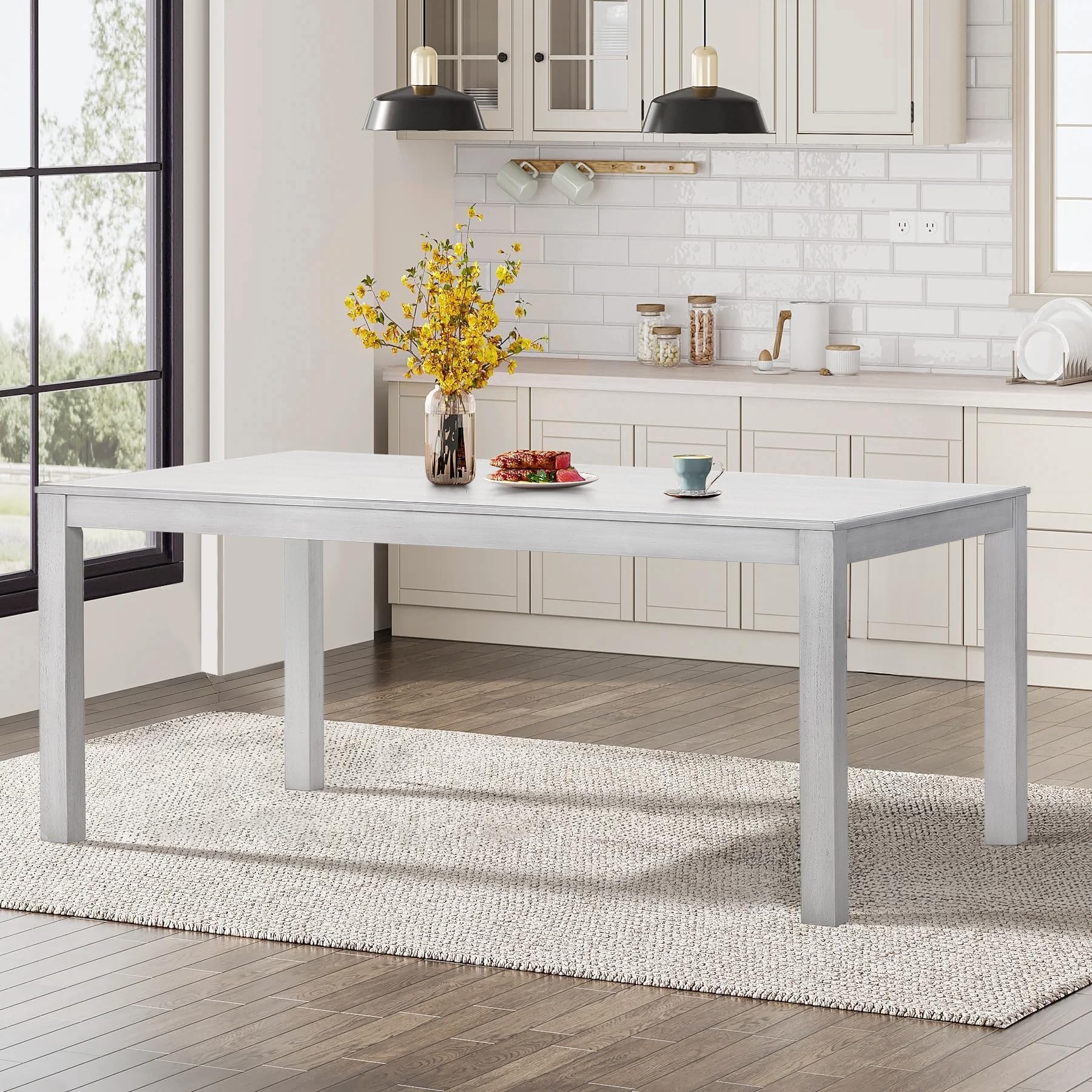 Amazon.com - Powell White Conolly Rectangle Dining Table - Tables