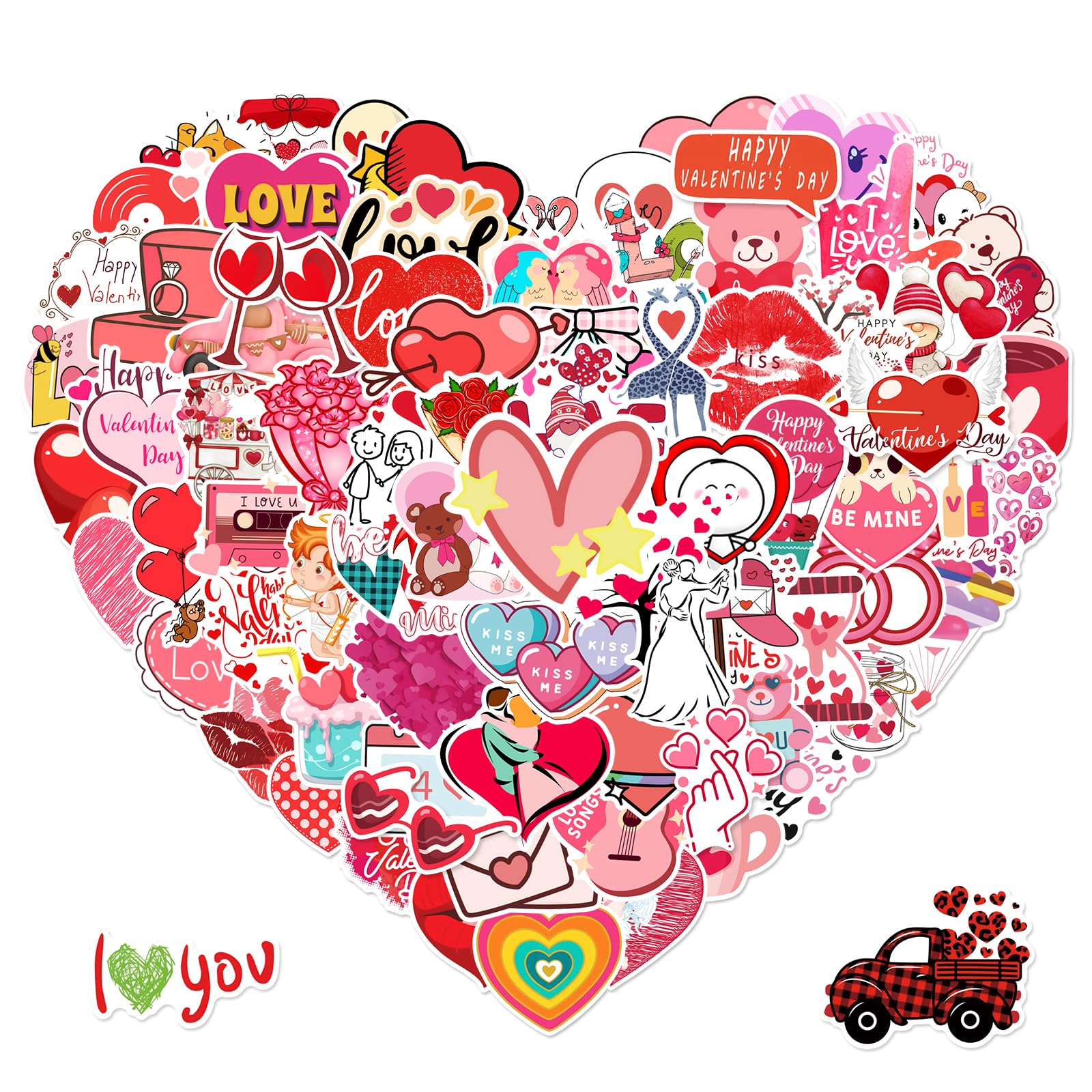 Amazon.com: XZENTIRA, 100Pcs Valentines Day Stickers, Love Stickers ...