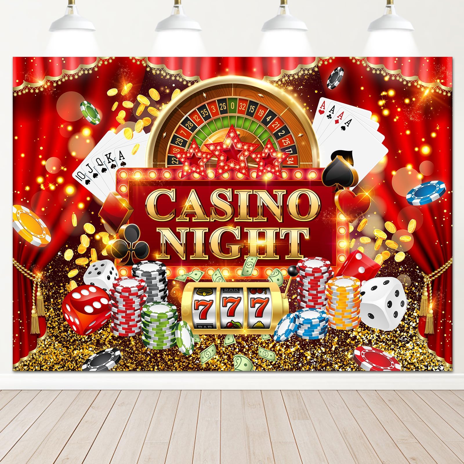 Amazon.com : Casino Party Carpet Las Vegas Party Decor Casino Night ...