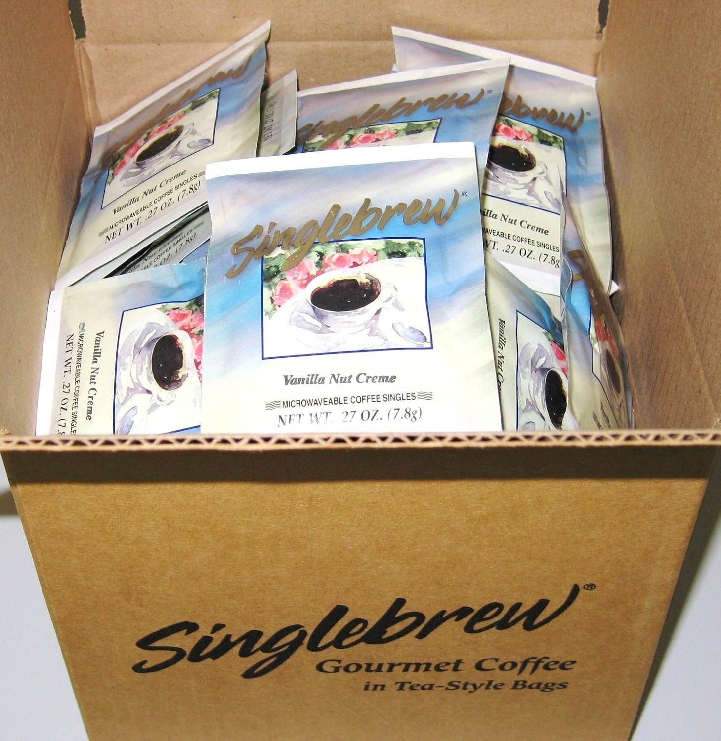 Amazon.com : 75 Vanilla Nut single serve, single cup coffee in tea bags ...