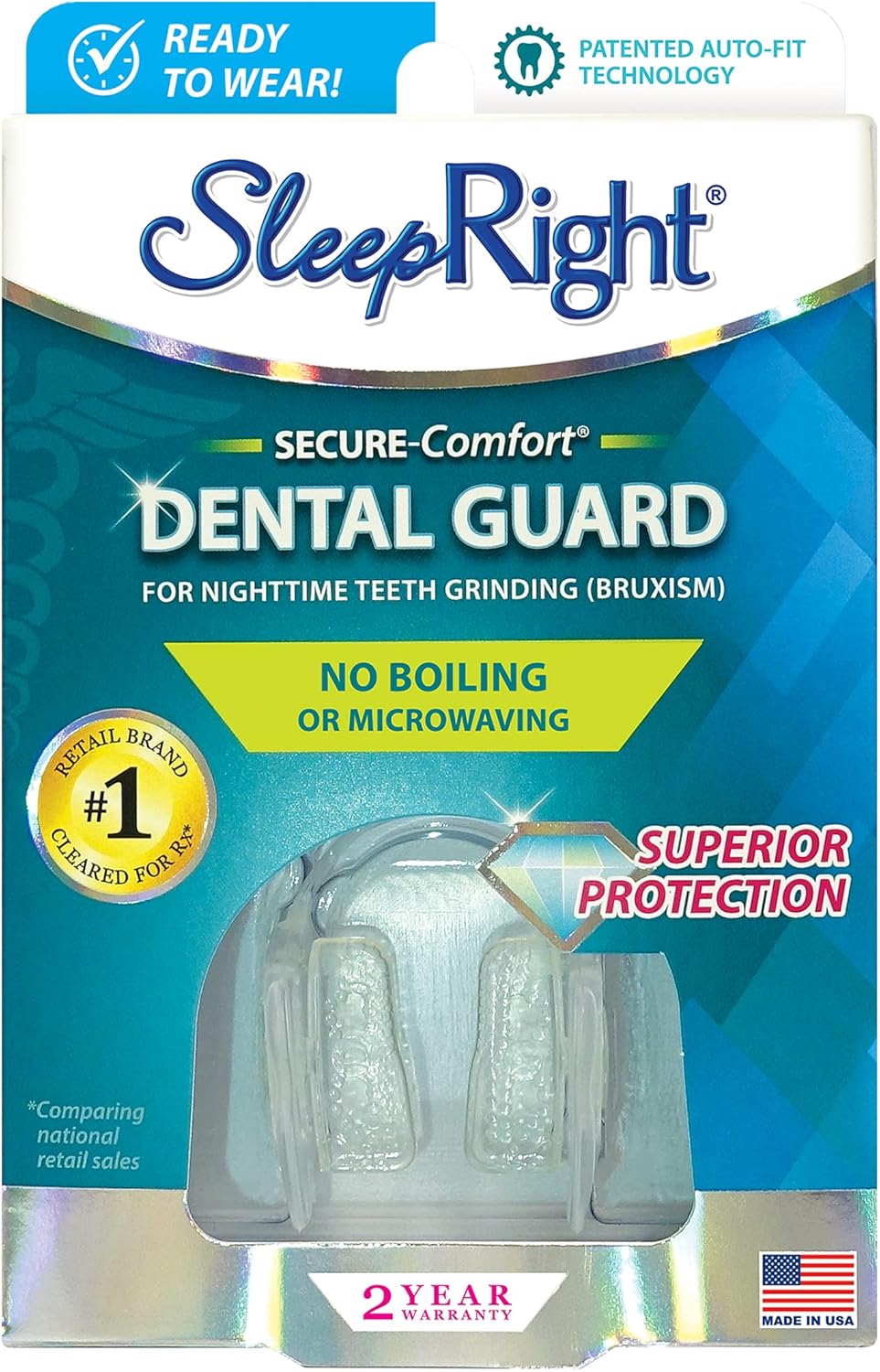 SleepRight Secure-Comfort Dental Guard to Prevent Teeth Grinding and ...