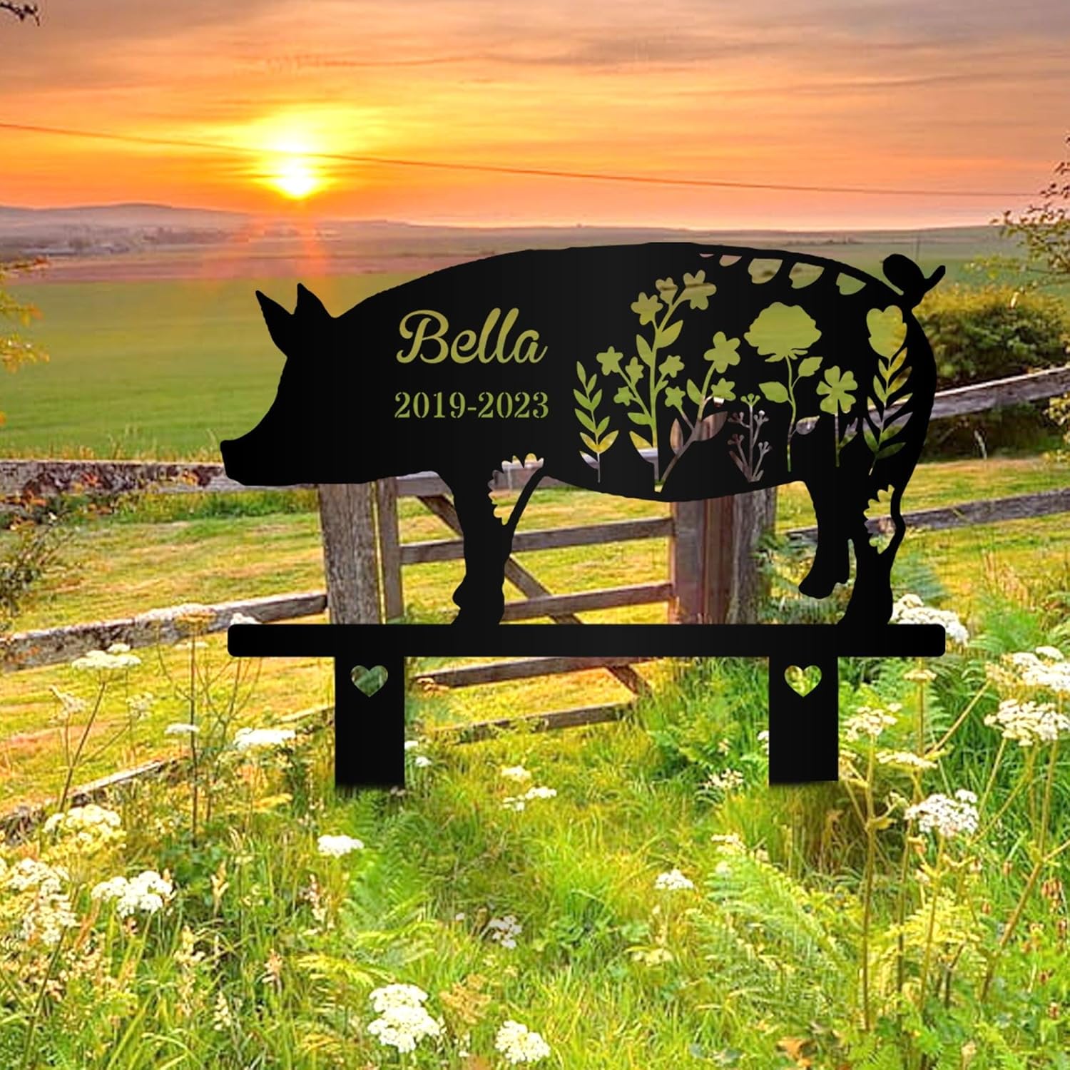 Amazon.com : nuepzkt Personalized Pig Memorial Stake, Metal Stake, Pig ...
