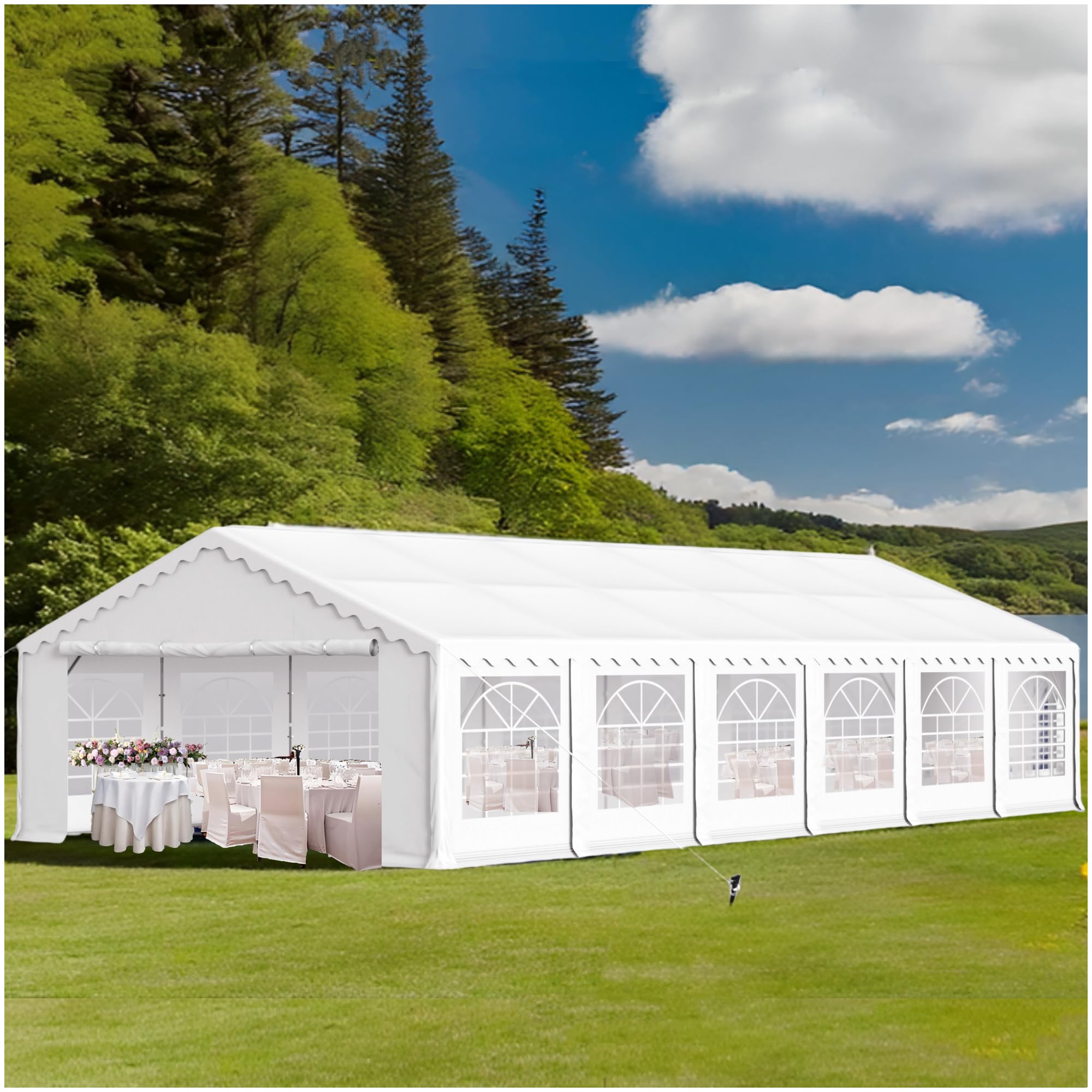 Amazon.com: MFSTUDIO 20'x40' Party Tent, Outdoor Heavy Duty Party Tents ...