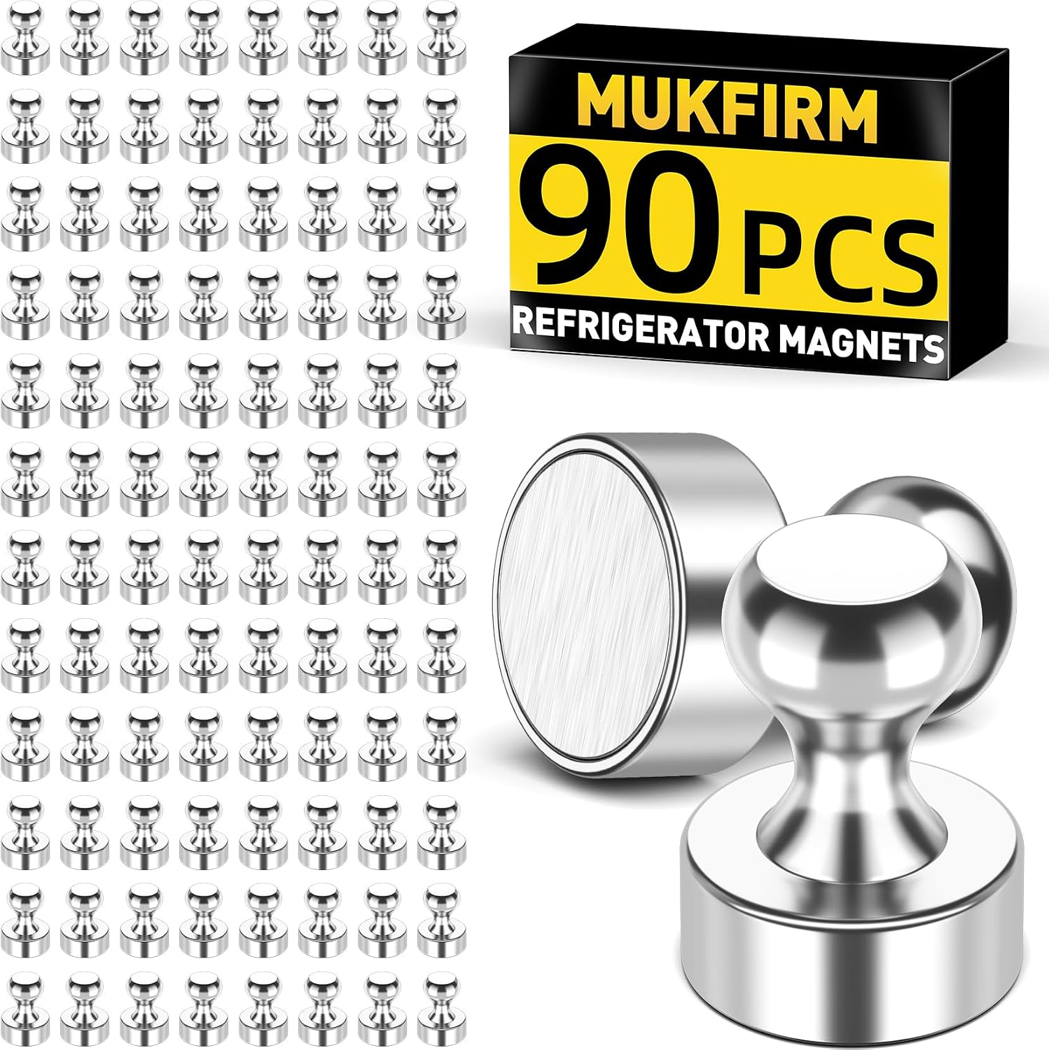 Amazon.com: Mukfirm 90PCS Strong Fridge Magnets, Small Push Pin Magnet ...