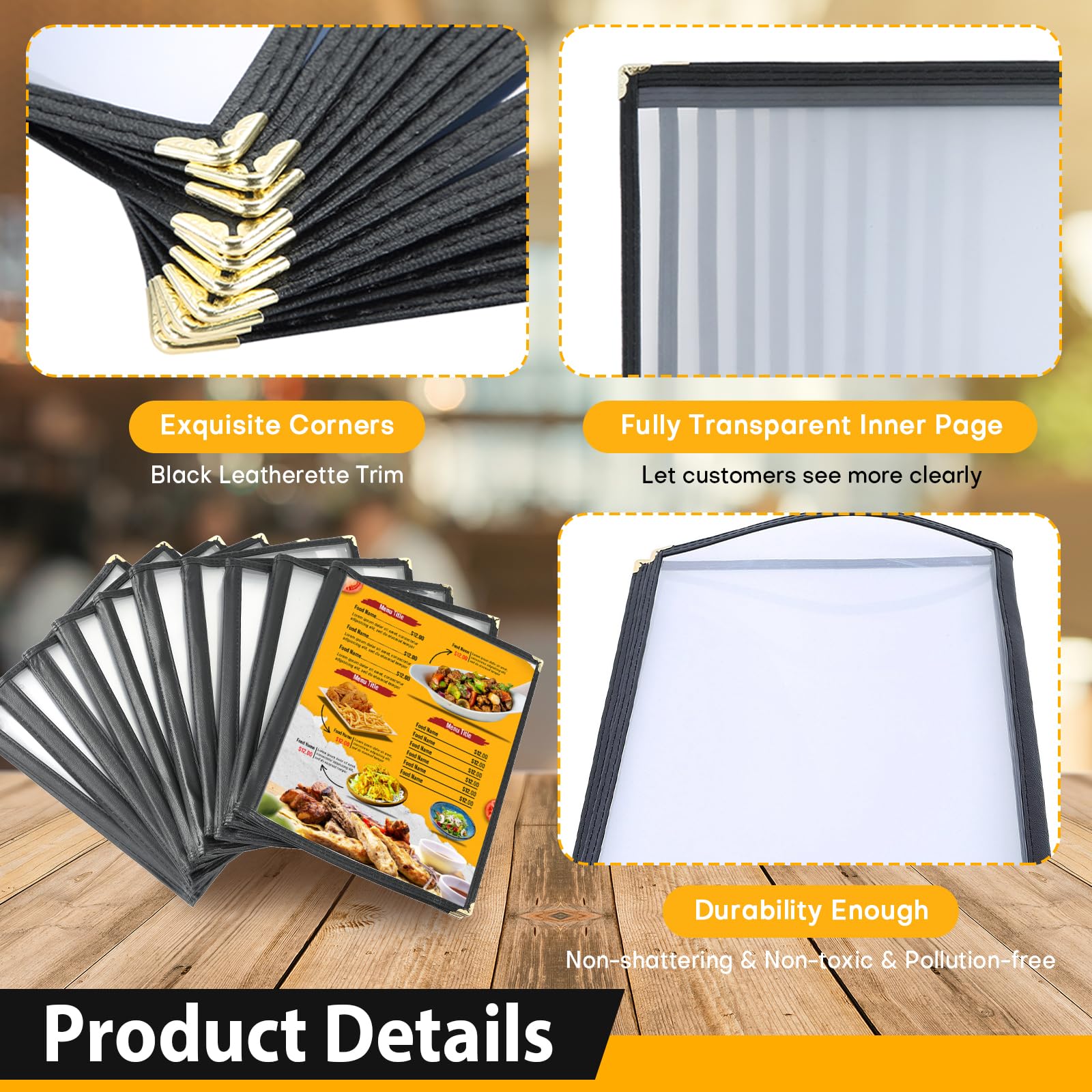 Snapklik.com : FLKQC Menu Covers 10PCS 8.5 X 11 Transparent Restaurant ...
