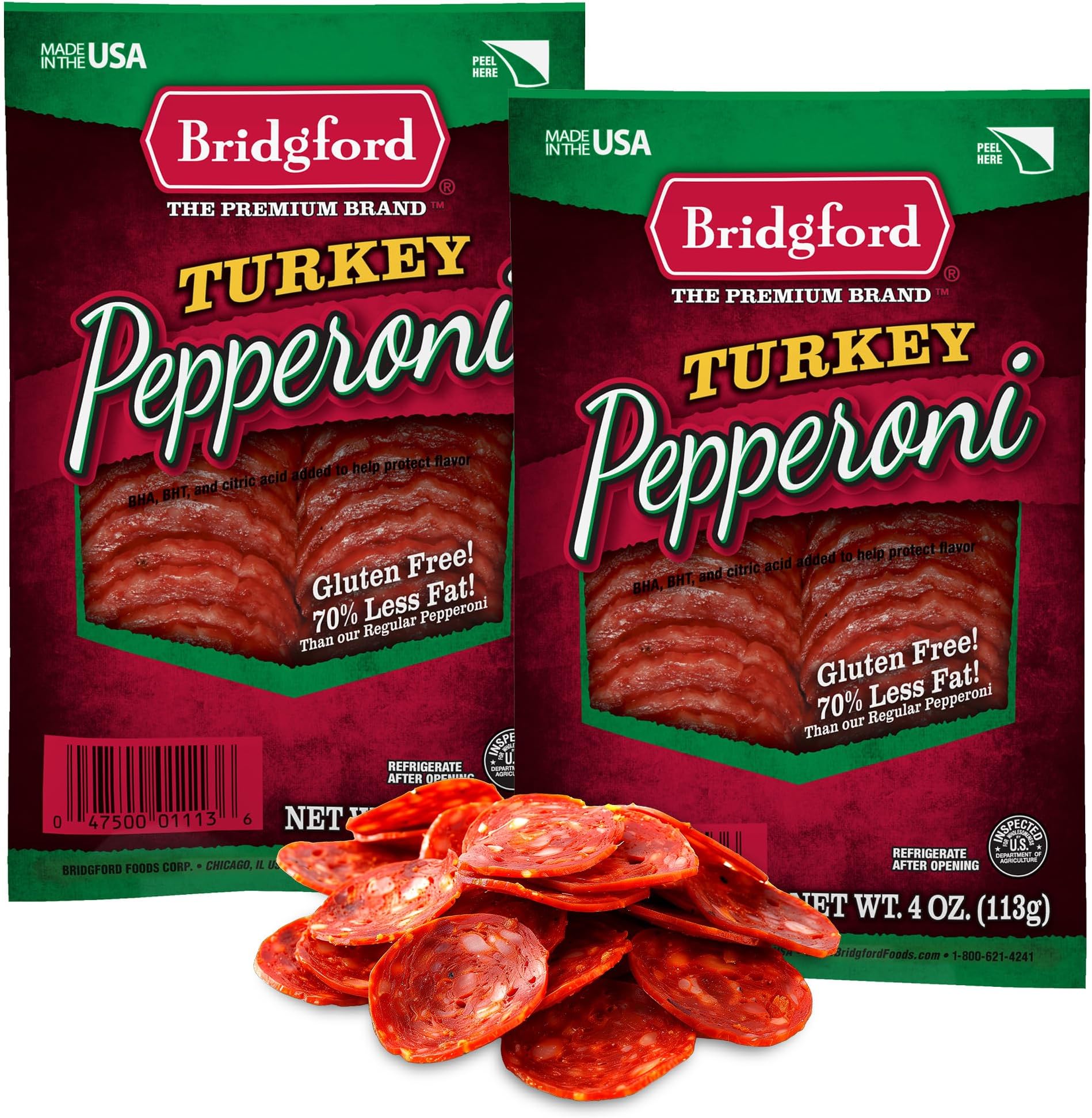 Amazon.com: Bridgford Sliced Turkey Pepperoni 4 oz Pack of 2 ...