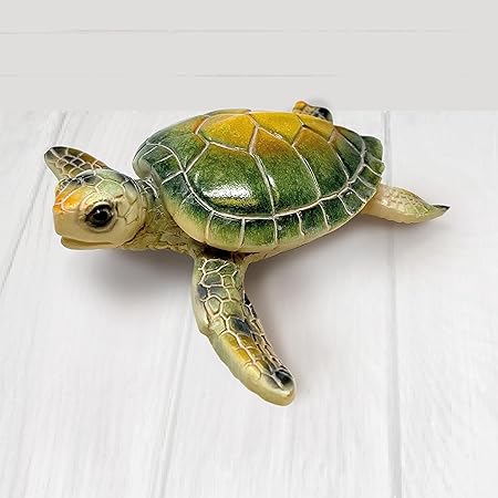 Amazon.com: Big-Eyed Green Sea Turtle Figurine - Lovely Baby Turtle ...