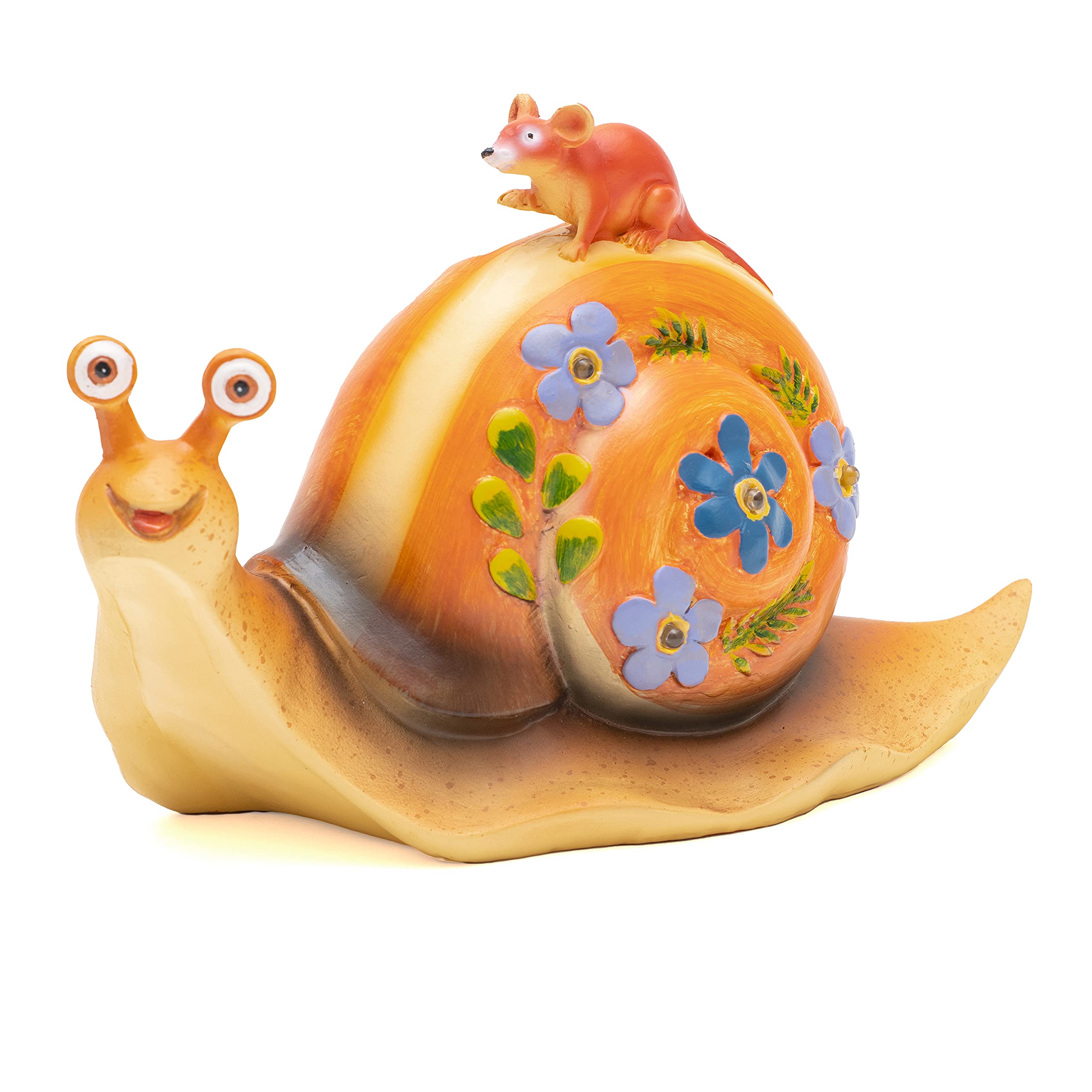Amazon.com : Hilarious Home 6.5" Ceramci Solar Snail Whimsical Multi ...