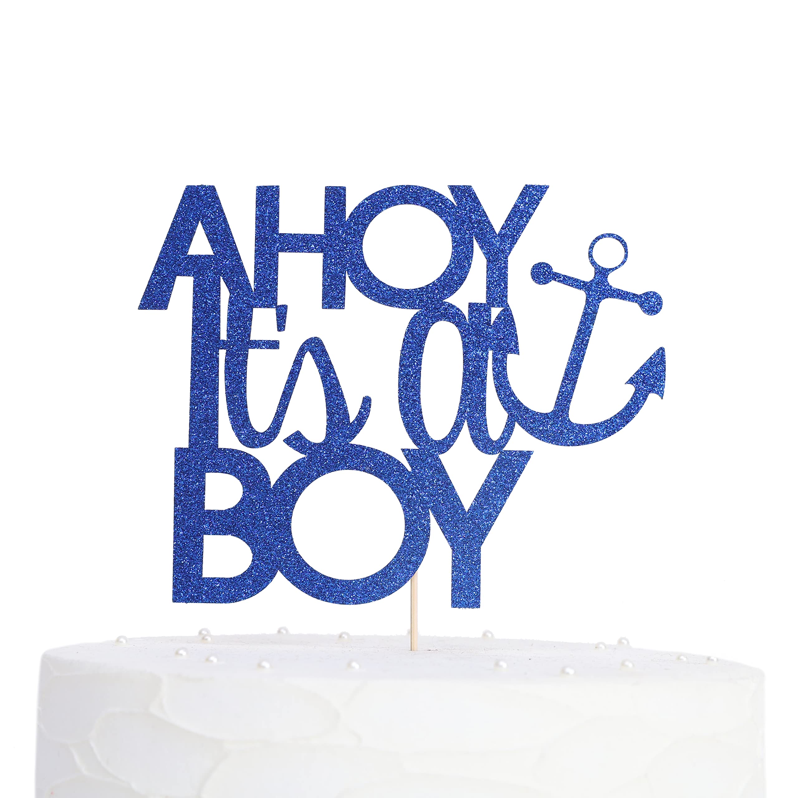 Buy Baby Gender Reveal For Ahoy It s A BOY Cake Topper Bule Glitter Cake Topper For Party buy-baby-gender-reveal-for-ahoy-it-s-a-boy-cake-topper-bule-glitter-cake-topper-for-party