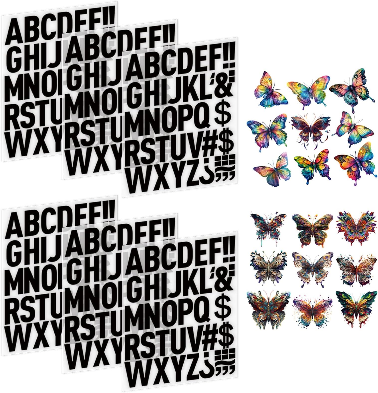 Amazon.com: 6 Sheets 264 Pieces Iron On Letters for Clothing, 2 Inch ...