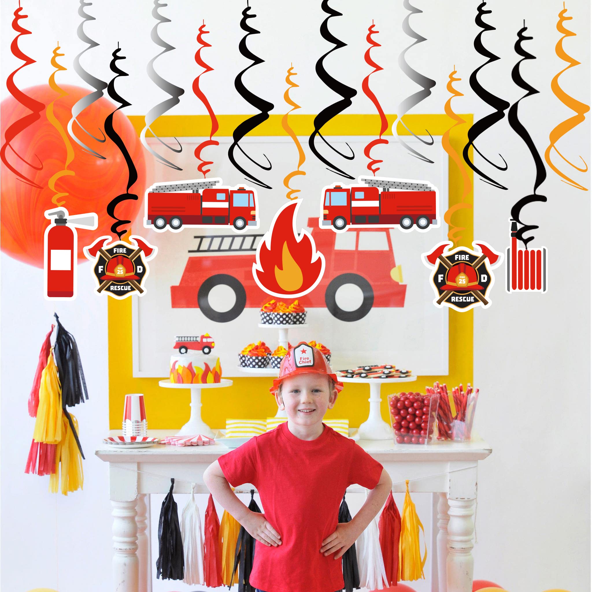 30ct Fire Party Decorations Firefighter Birthday Decoration Fire Themed ...