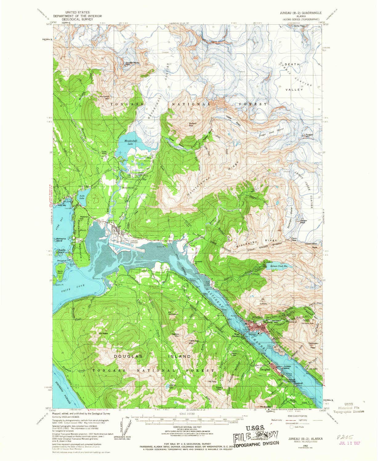 Juneau Topographic Map Juneau Topo Map AK, Juneau County (Juneau B 2