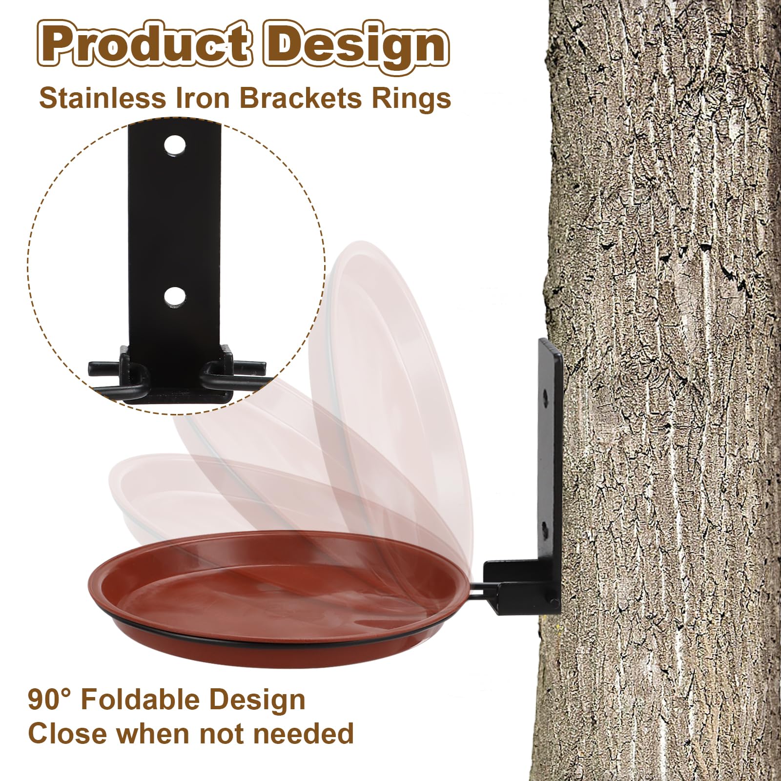 ZOFUN 6 Pcs Wall Mounted Bird Feeders, 18.5/17/16 cm Bird Feeders ...