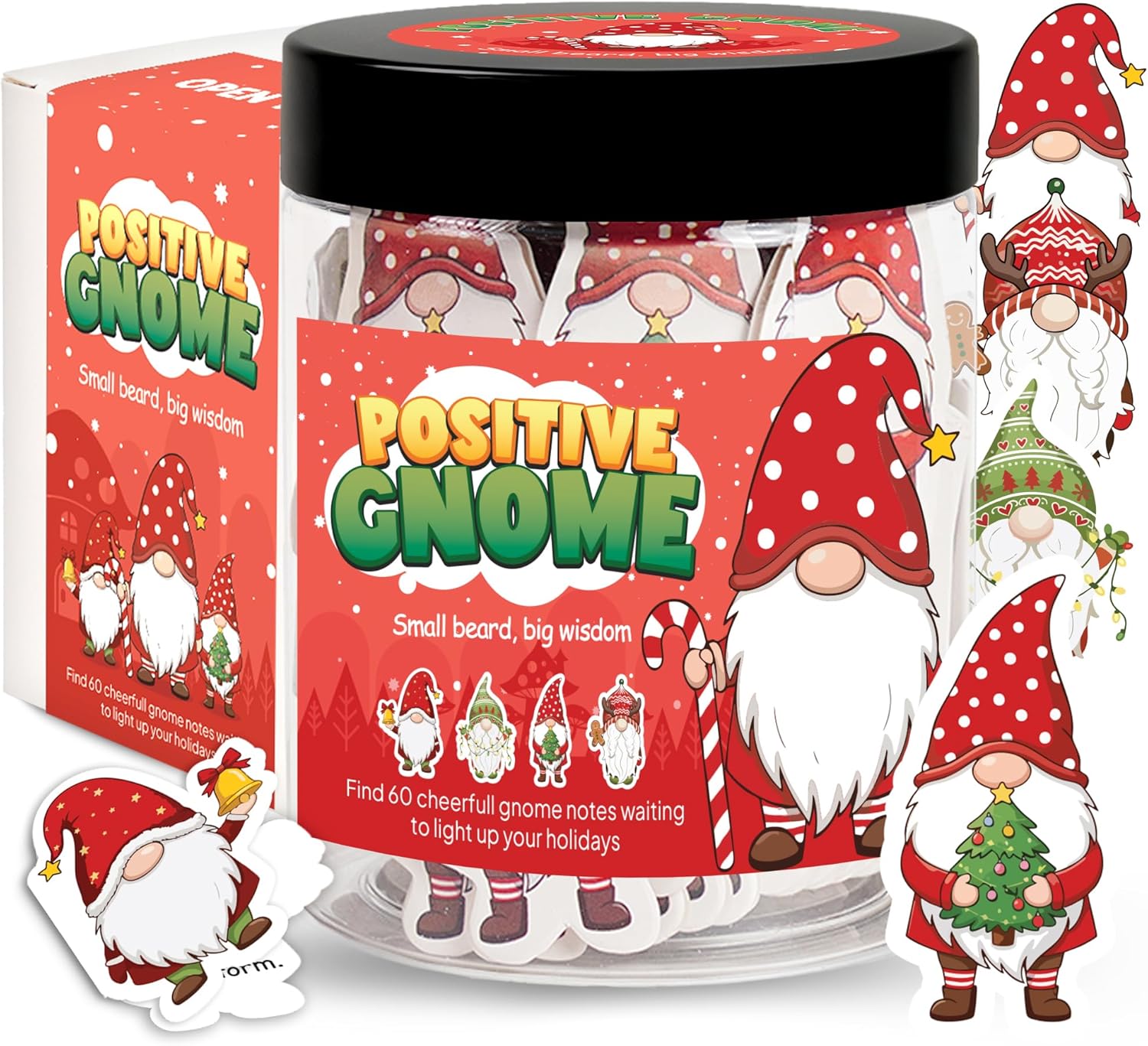 Amazon.com: Positive Gnome Jar With 60 Affirmation Cards, Emotional ...