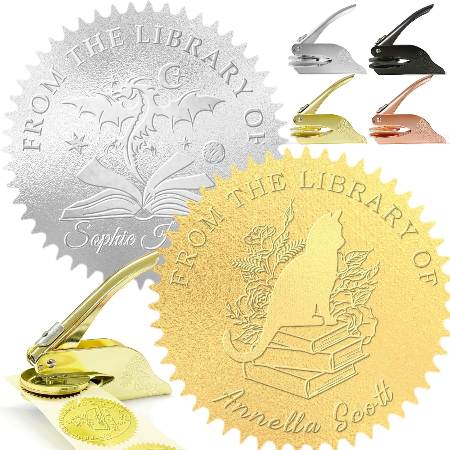 Custom Library Embosser Personalized Book Embosser Custom Personal Book ...