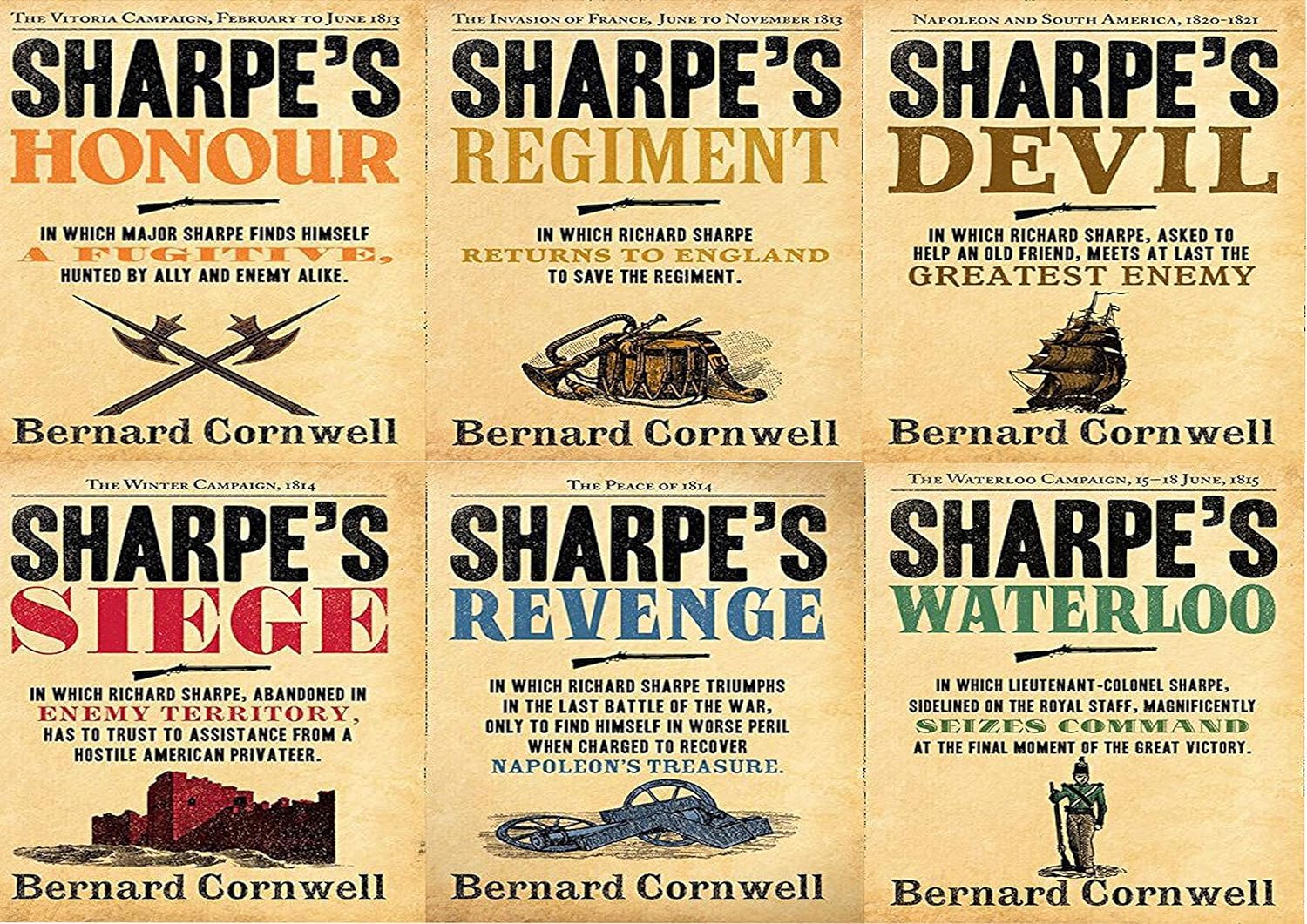 Bernard Cornwell Richard Sharpe Series 16 to 21, 6 Books Set (Revenge ...