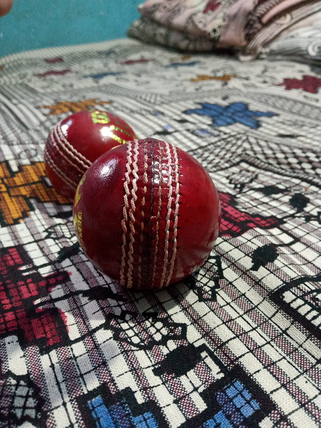 SST Cricket Leather Ball Red Set of Two Balls : Amazon.in: Sports ...