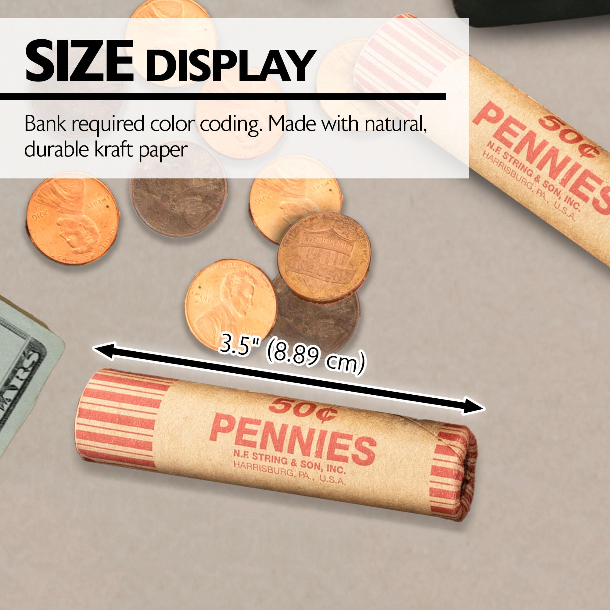 Snapklik.com : BAZIC Products Penny Coin Wrappers Durable Preformed ...