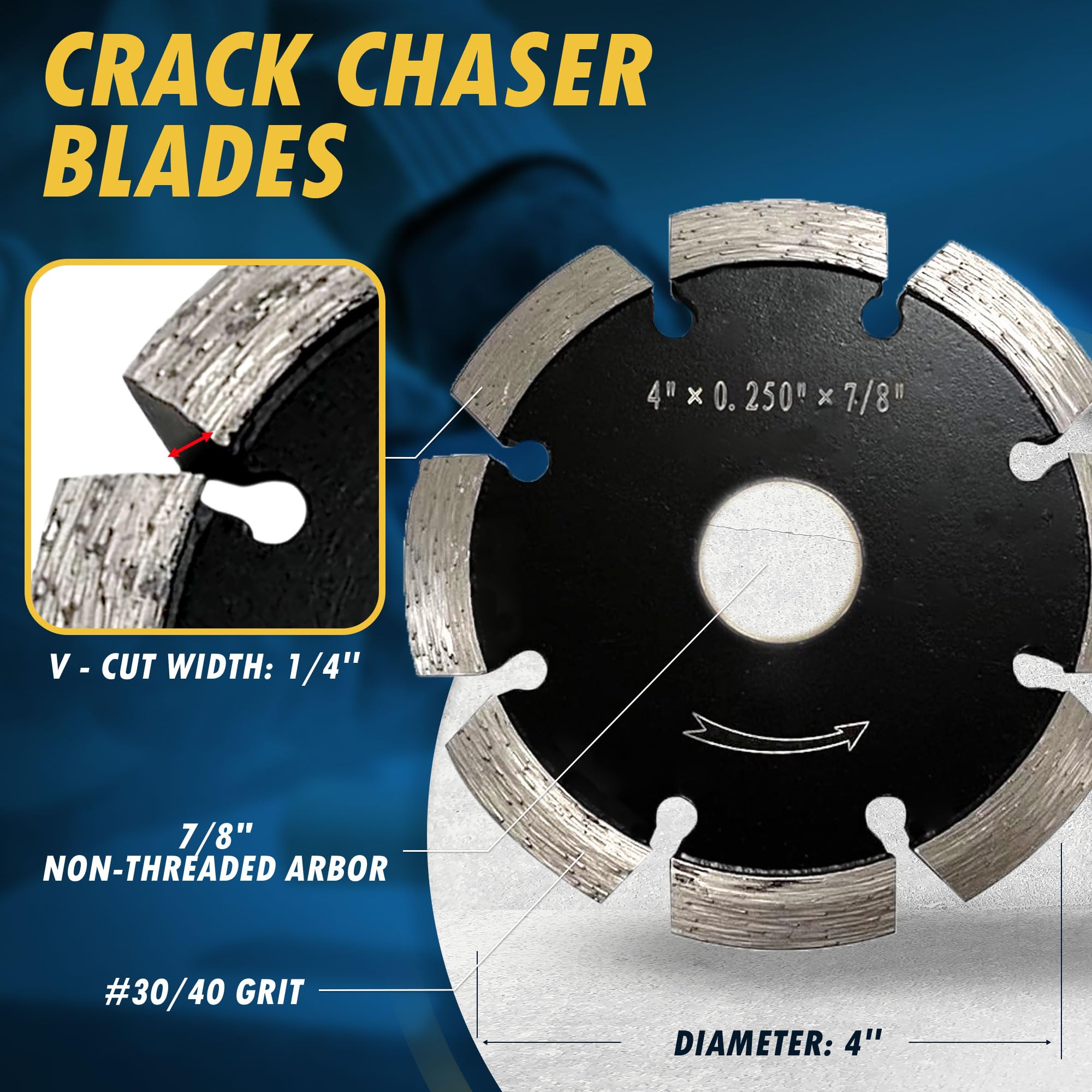 Snapklik.com : 4" Diamond Crack Chaser Blades For Routing And Repairing ...