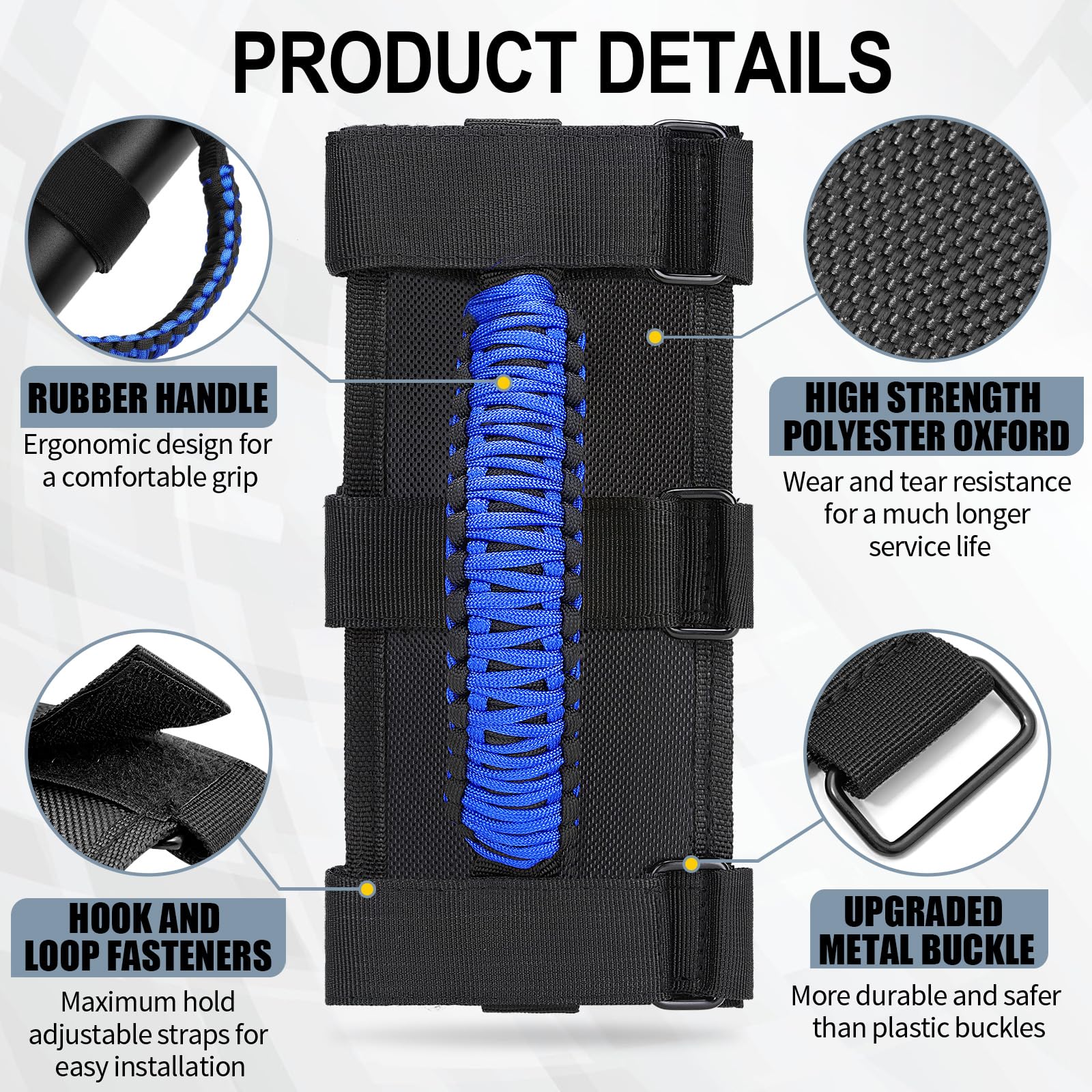 Snapklik.com : Moveland 2-Pack Roll Bar Grab Handles For Jeep Wrangler ...