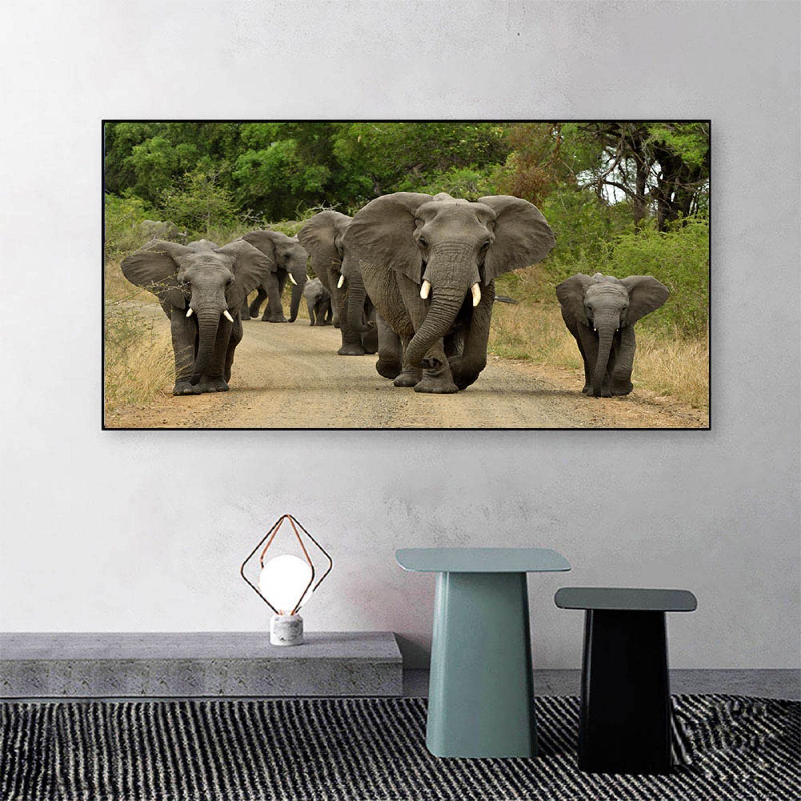 Elefantenfamilie Zeichnung Bild Elefant In Bunt Auf Leinwand Kaufen