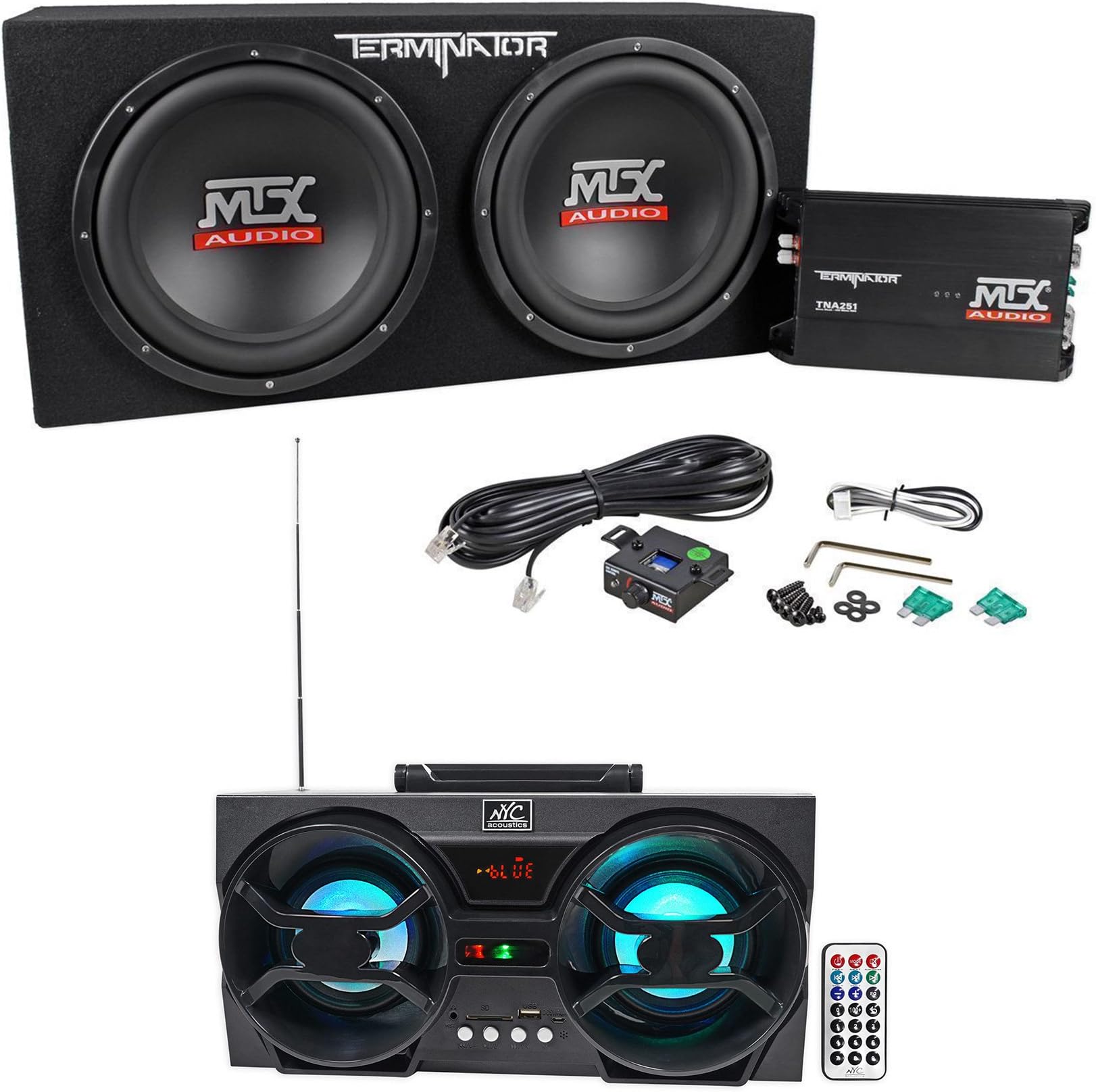 Amazon.com: MTX 12 inch 1200W Dual Bass Package Terminator Series ...