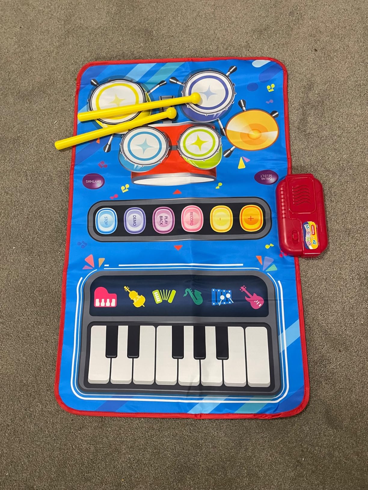 Musical Mat, Musical Toys for Toddlers Piano Keyboard & Drum 2 in 1 ...