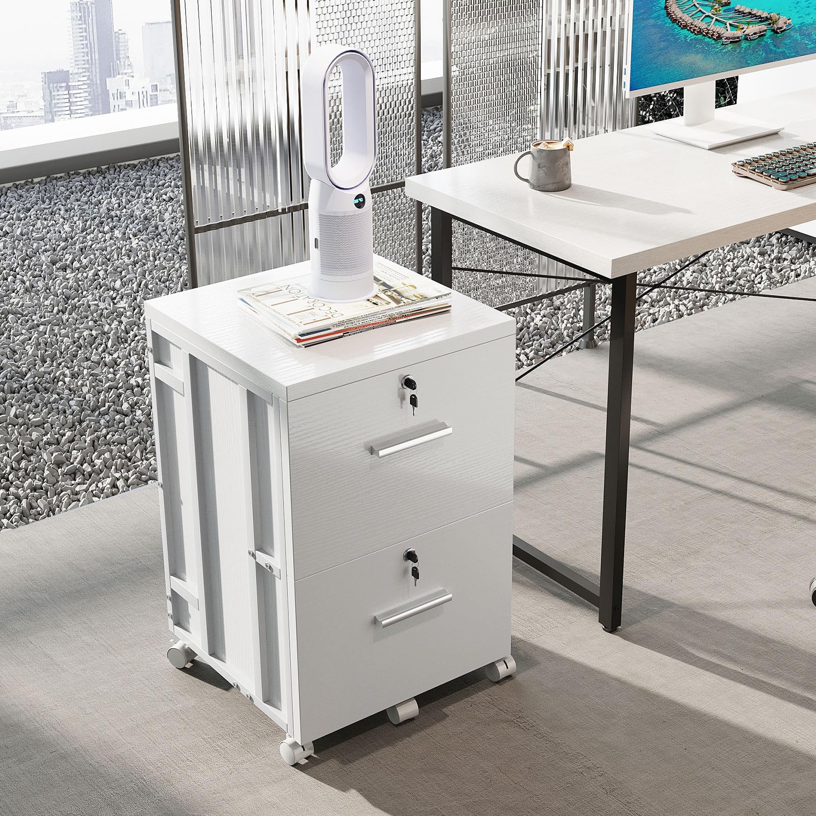 AODK Mobile File Cabinet Fully Assembled Filing Cabinet for Home Office ...