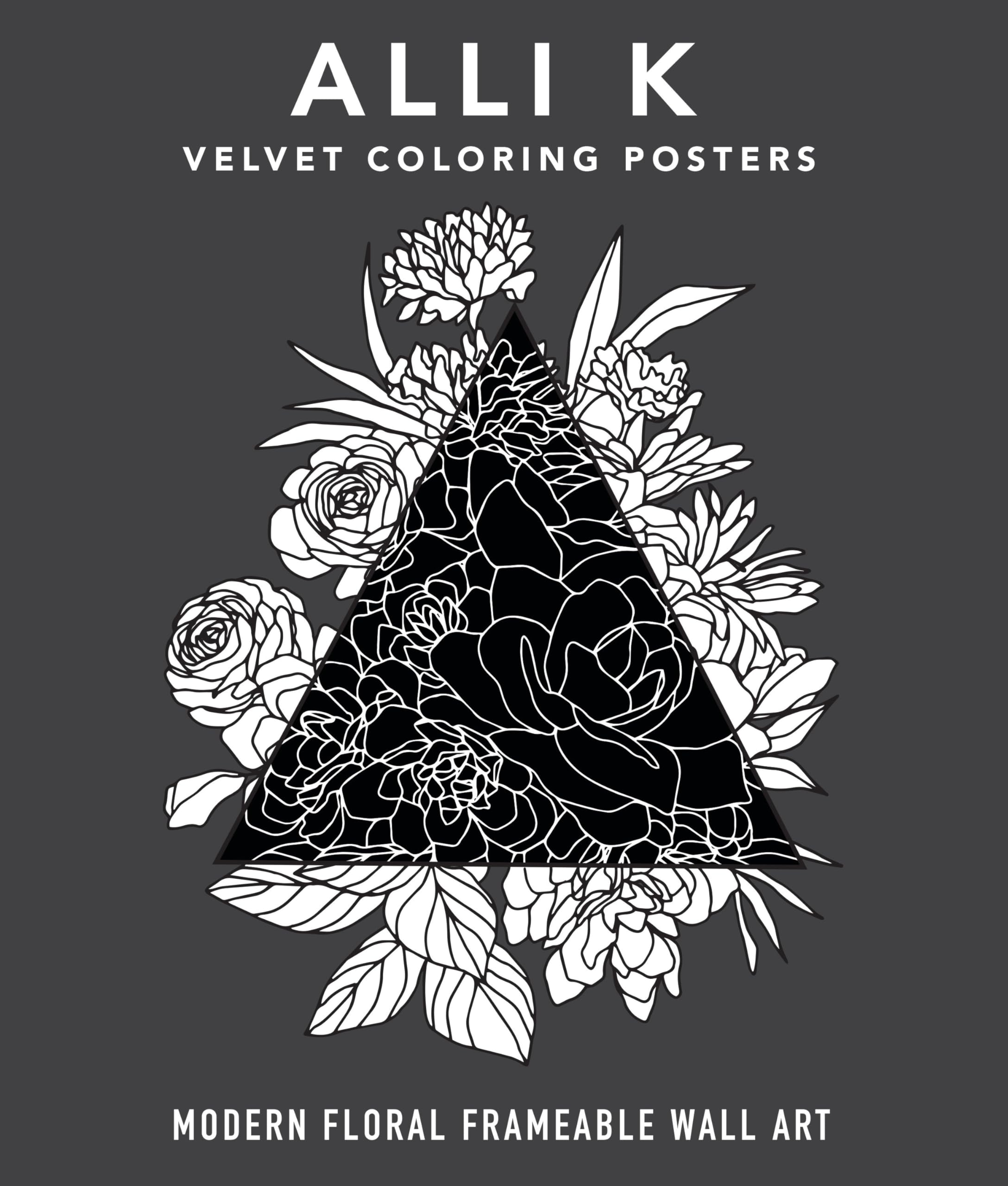 Amazon.com: Velvet Coloring Posters: Modern Floral Frameable Wall Art ...