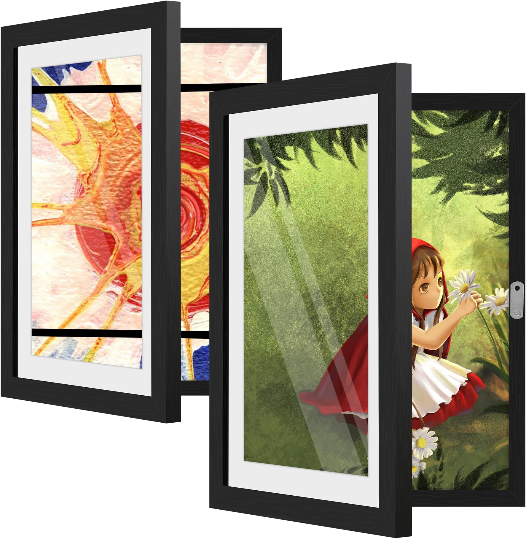 Kids Art Frames - Artwork Display Frame Front Opening A4, 1PCS Wooden ...